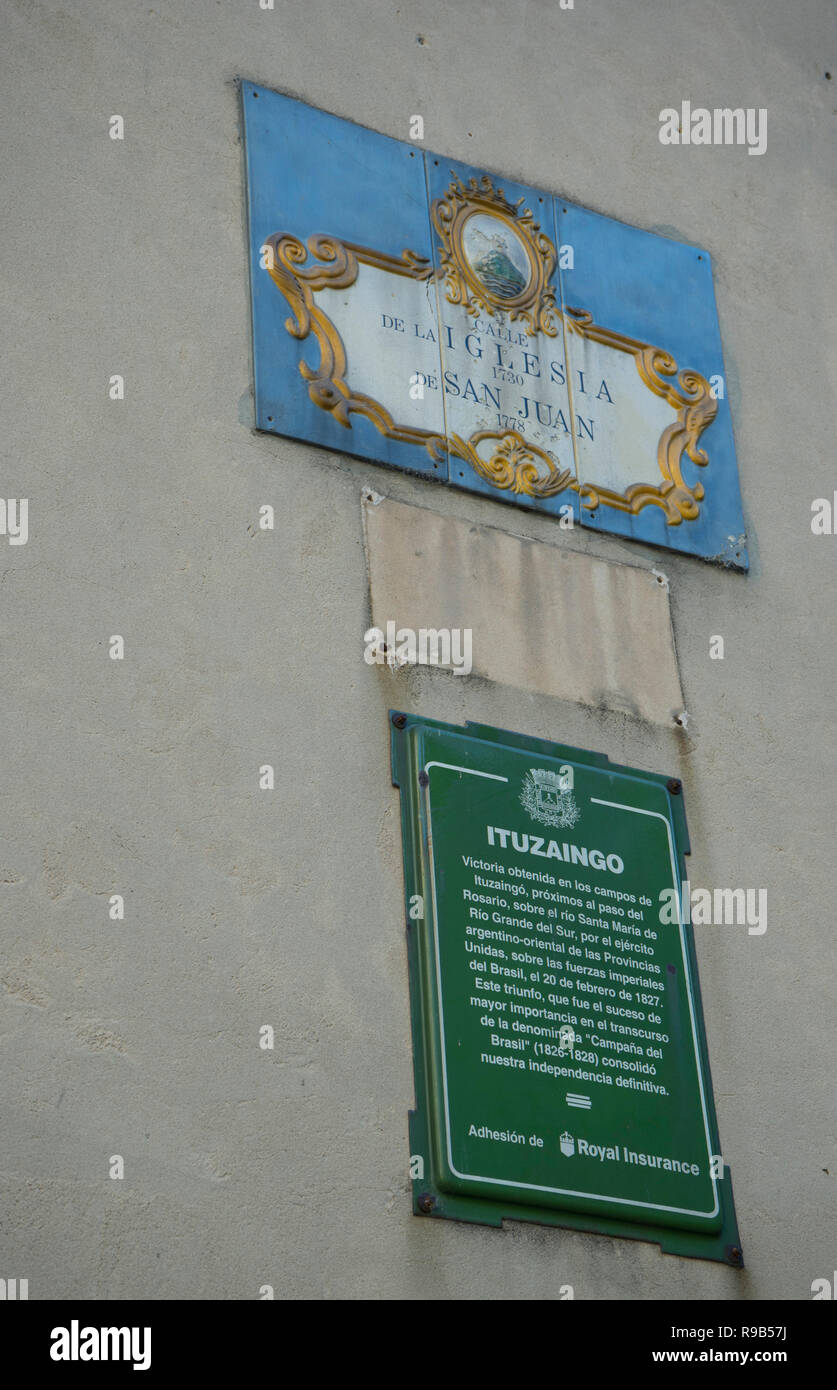 Listed buildings in the historical old colonial town area of Montevideo ...