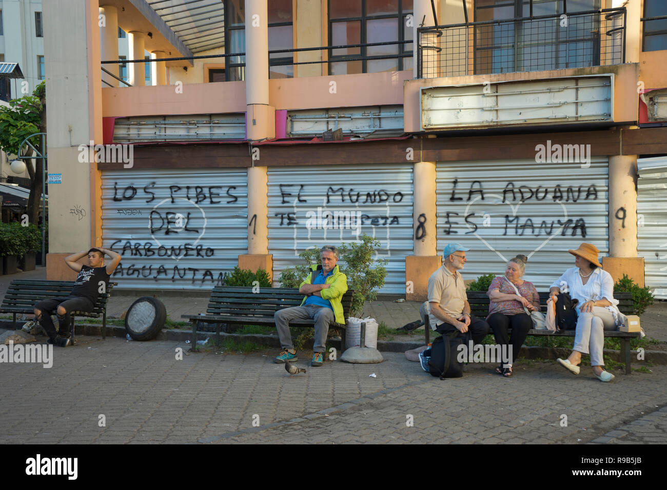 Listed buildings in the historical old colonial town area of Montevideo ...