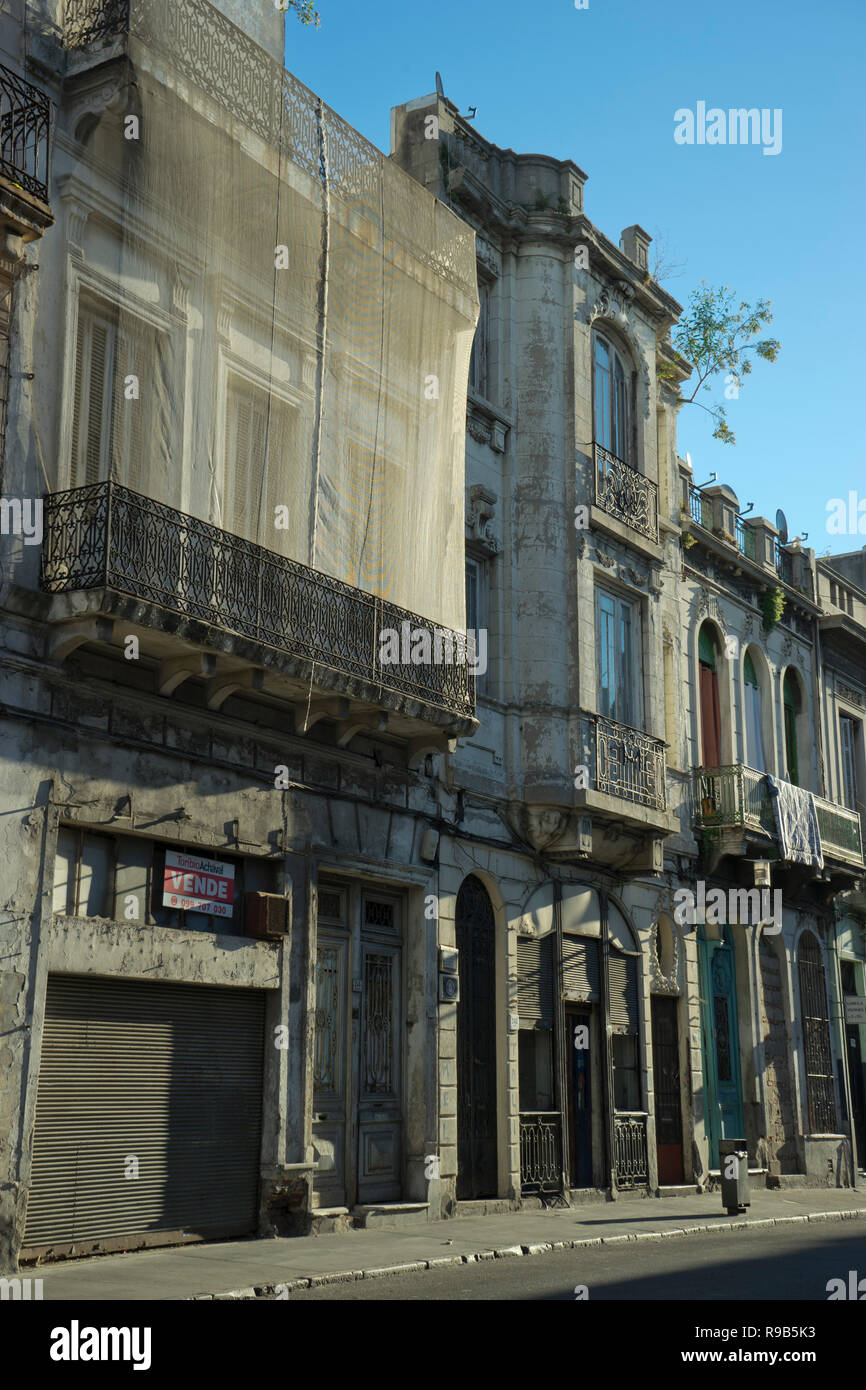 Listed buildings in the historical old colonial town area of Montevideo ...