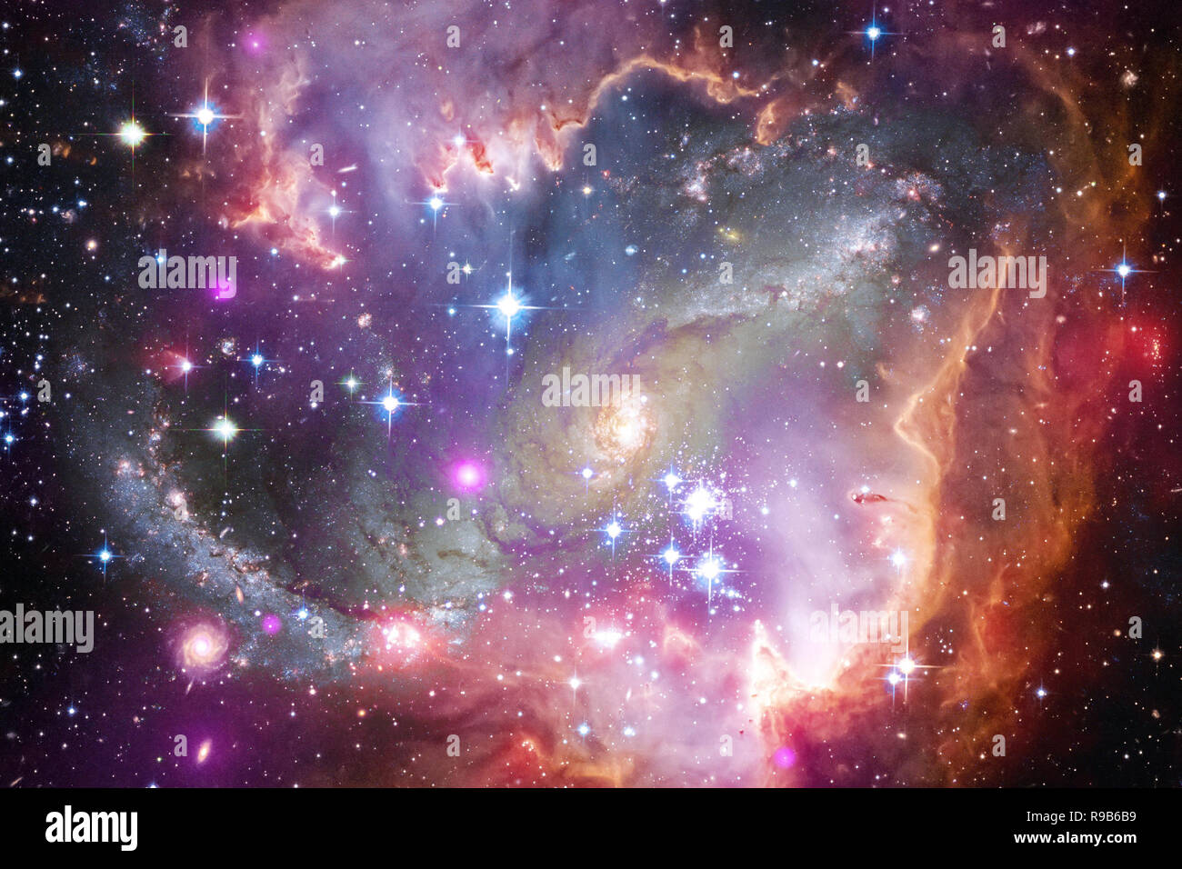Beautiful galaxy and cluster of stars in the space night. Elements of ...