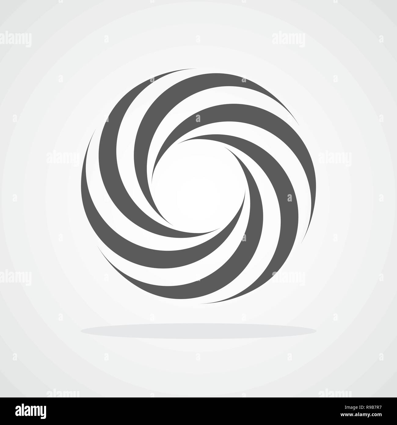 Abstract spiral or swirl motion element. Vector illustration. Black ...