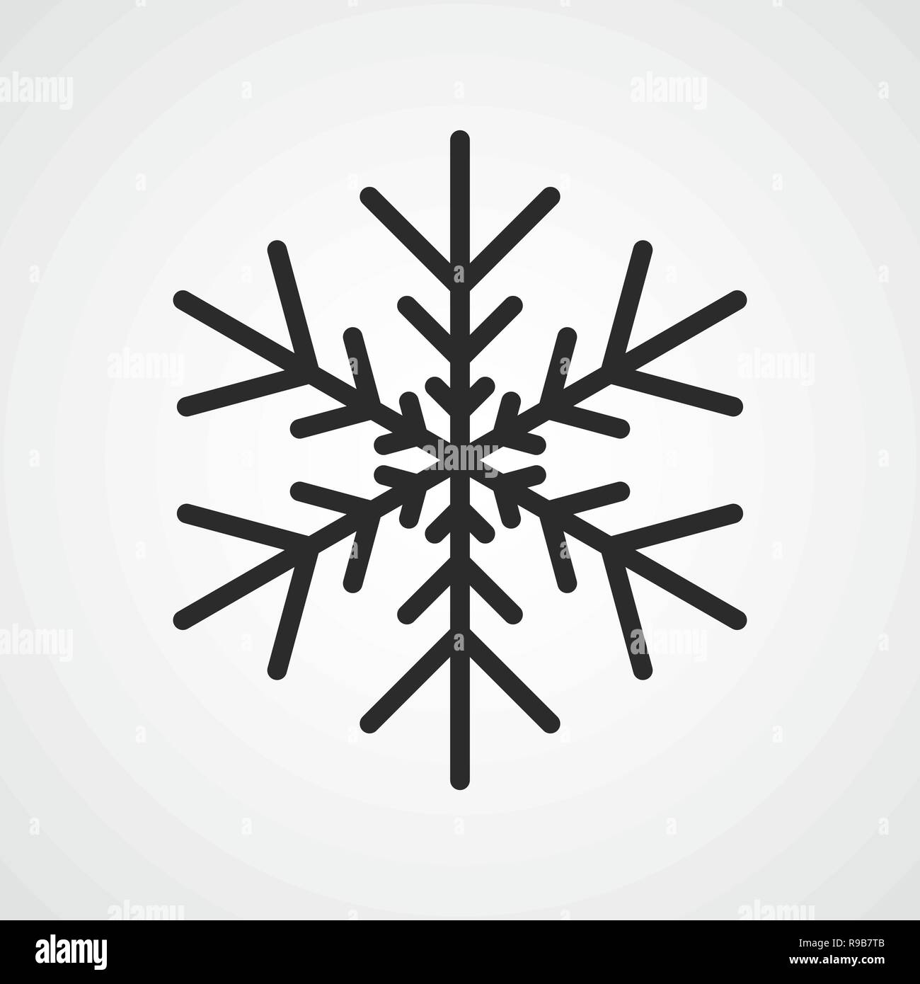 Snowflake icon in flat design. Vector illustration. Gray snowflake ...