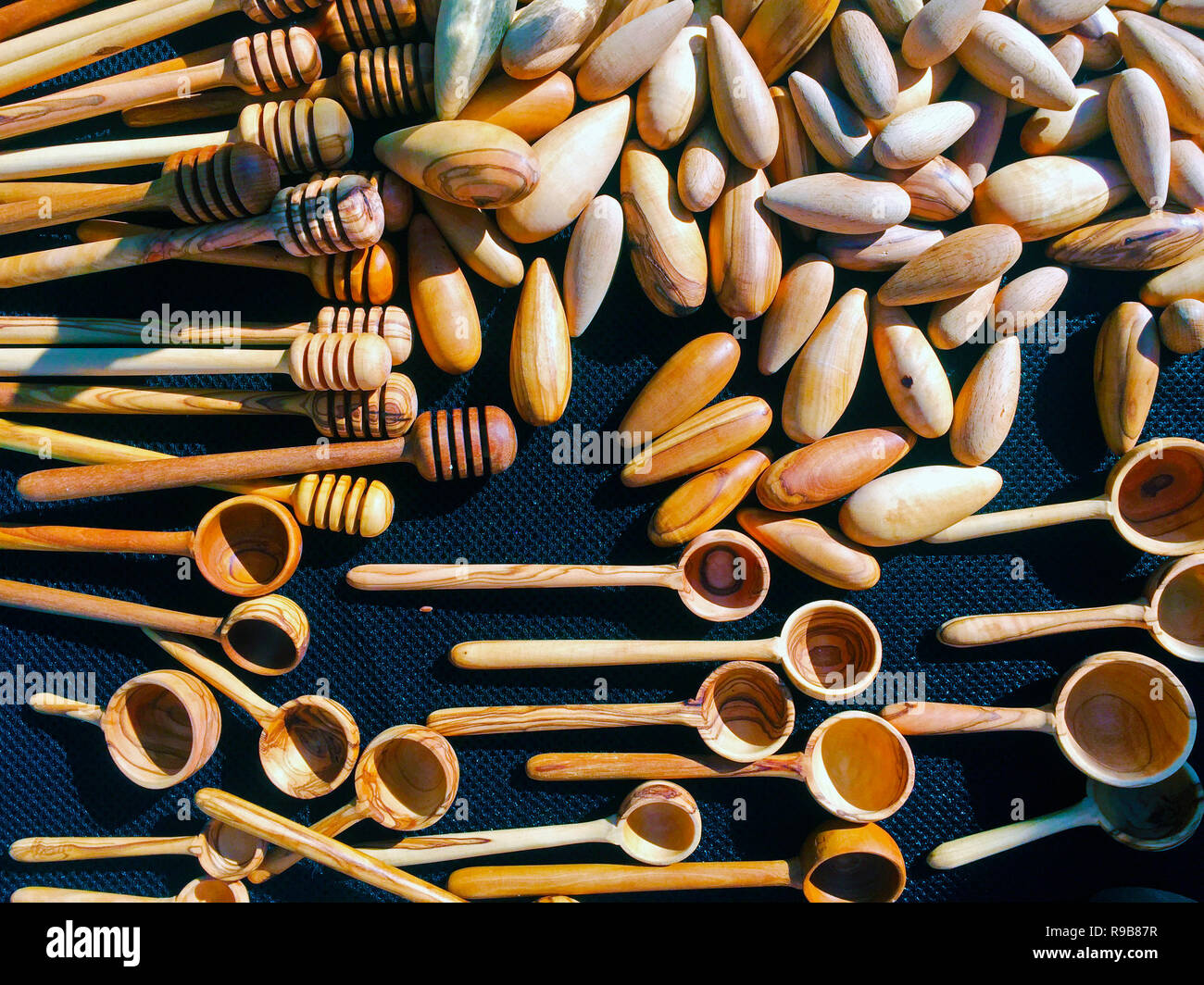 Wooden spoons and objects Stock Photo - Alamy