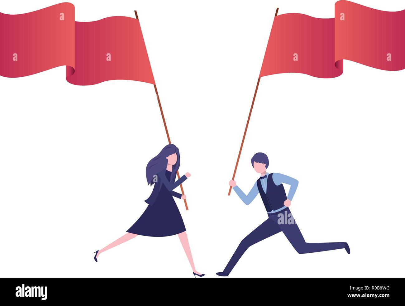 Businessman running flag avatar hi-res stock photography and images - Alamy