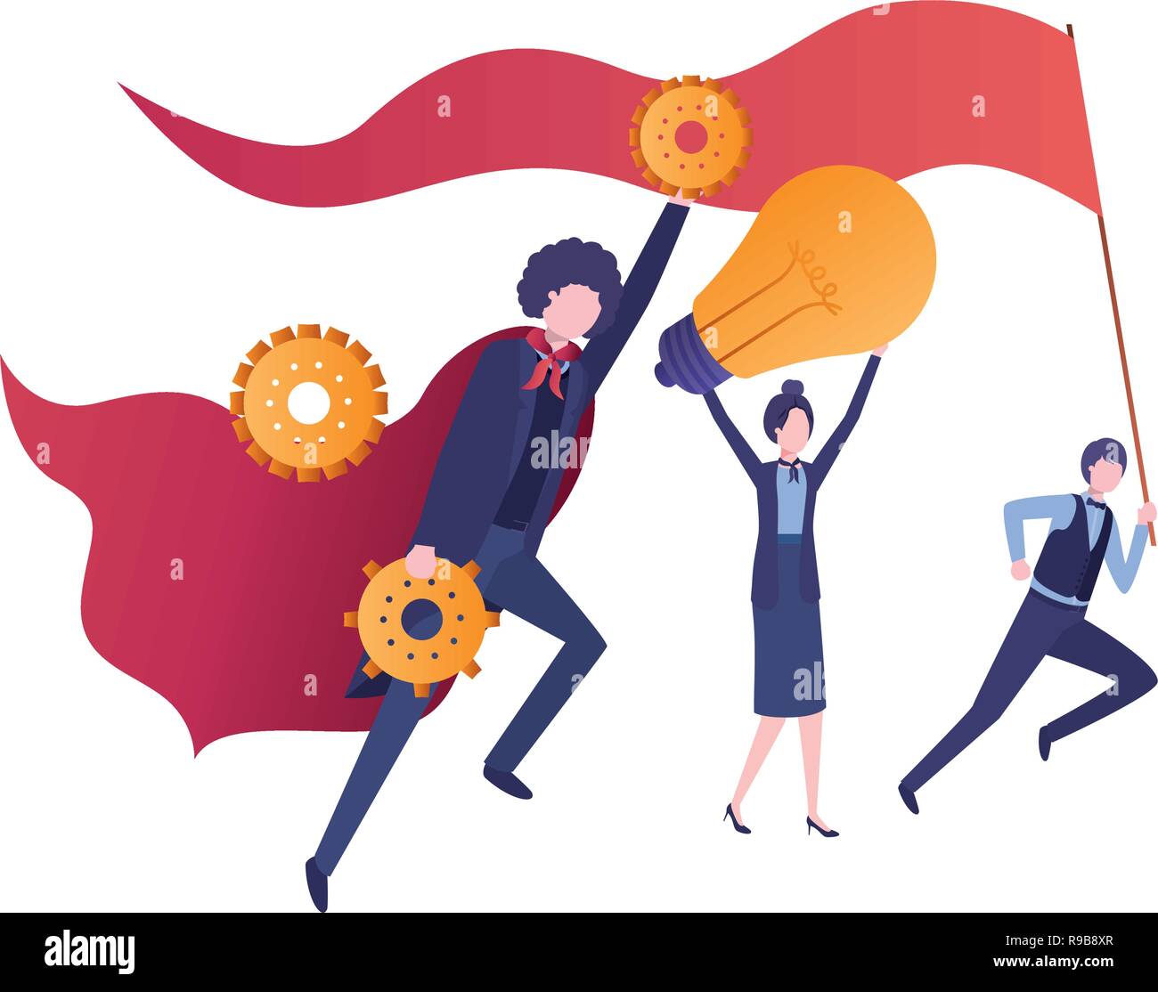 Brainstorming icons set cartoon hi-res stock photography and images - Alamy