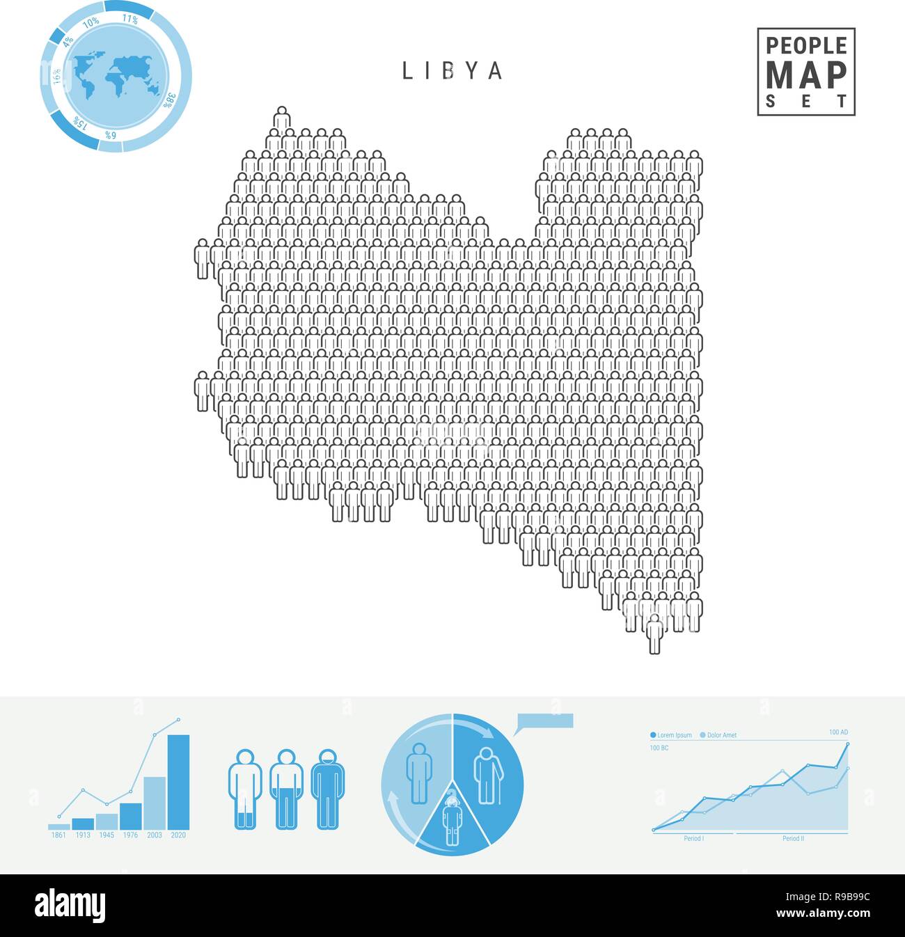 Libya People Icon Map. People Crowd in the Shape of a Map of Libya ...