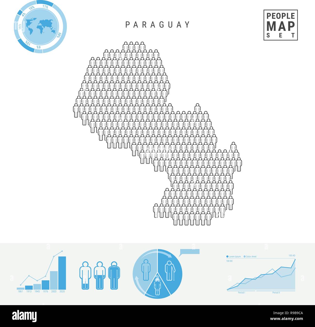Paraguay People Icon Map. People Crowd in the Shape of a Map of ...
