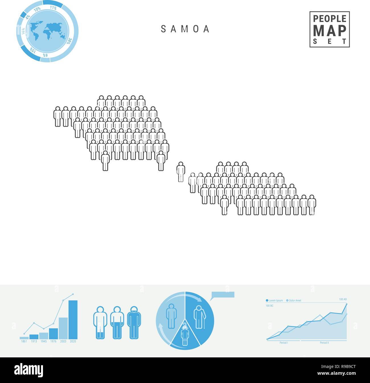 Samoa People Icon Map. People Crowd in the Shape of a Map of Samoa ...