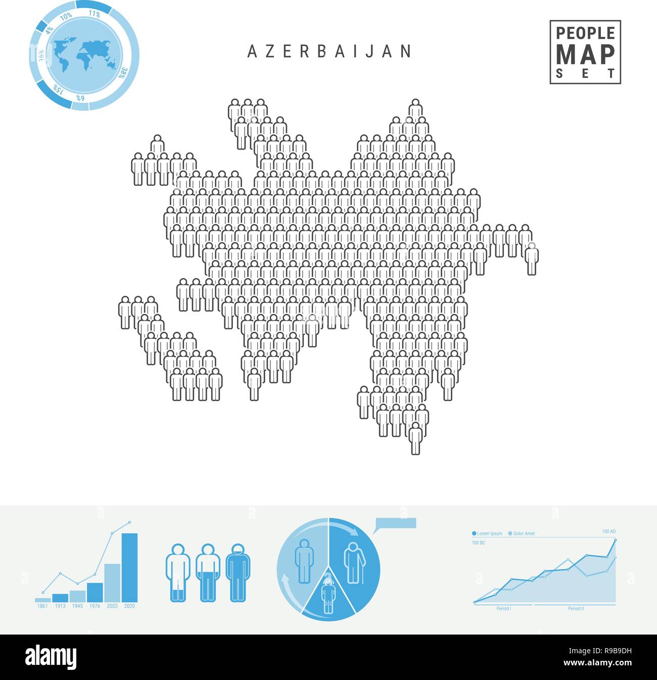 Azerbaijan People Icon Map. People Crowd in the Shape of a Map of ...