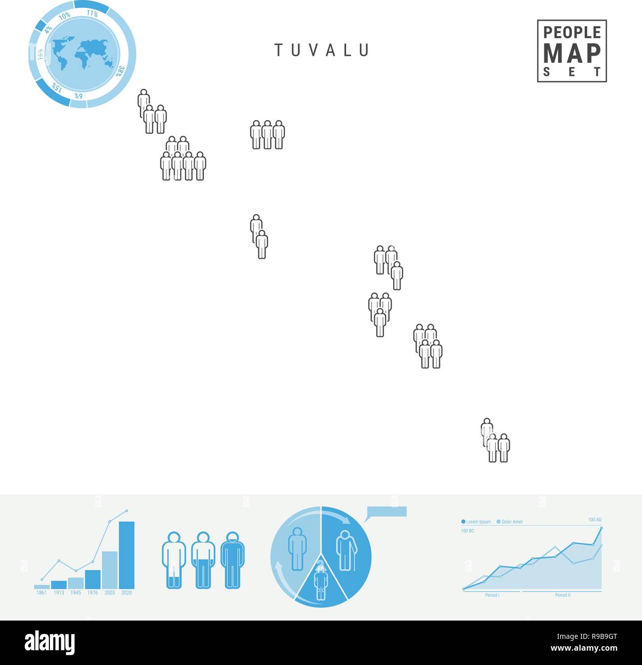 Tuvalu People Icon Map. People Crowd in the Shape of a Map of Tuvalu ...