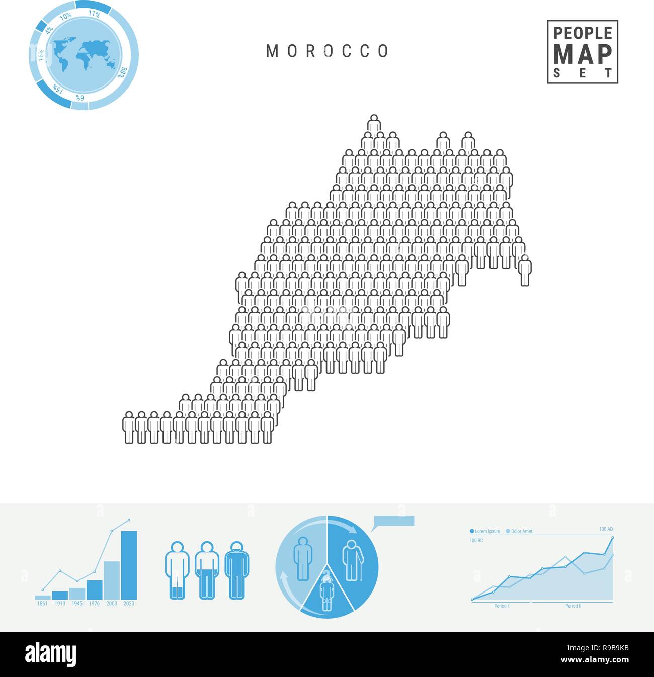 Morocco People Icon Map. People Crowd in the Shape of a Map of Morocco ...