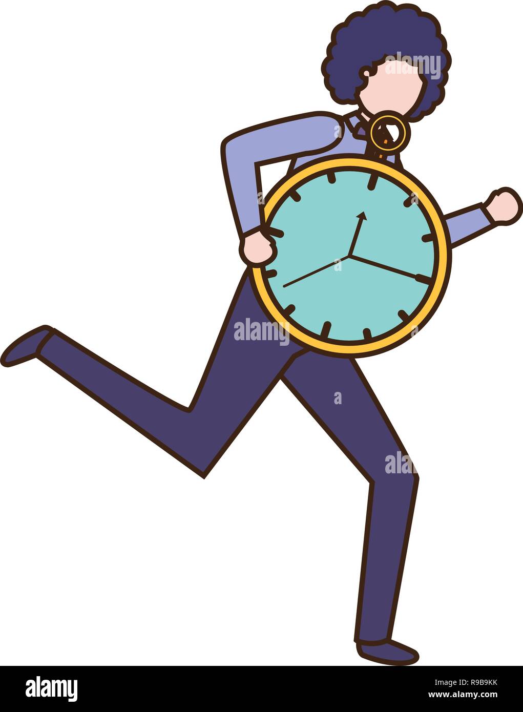 businessman with clock avatar character Stock Vector Image & Art - Alamy