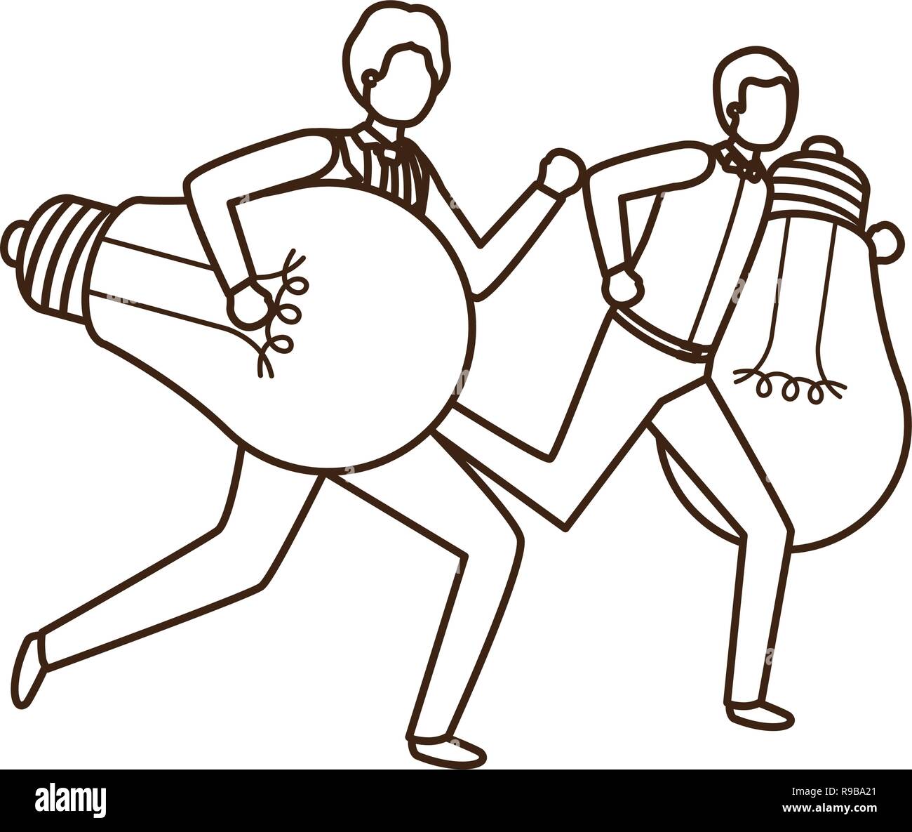 Businessmen with lightbulbs avatar character Stock Vector Image & Art ...