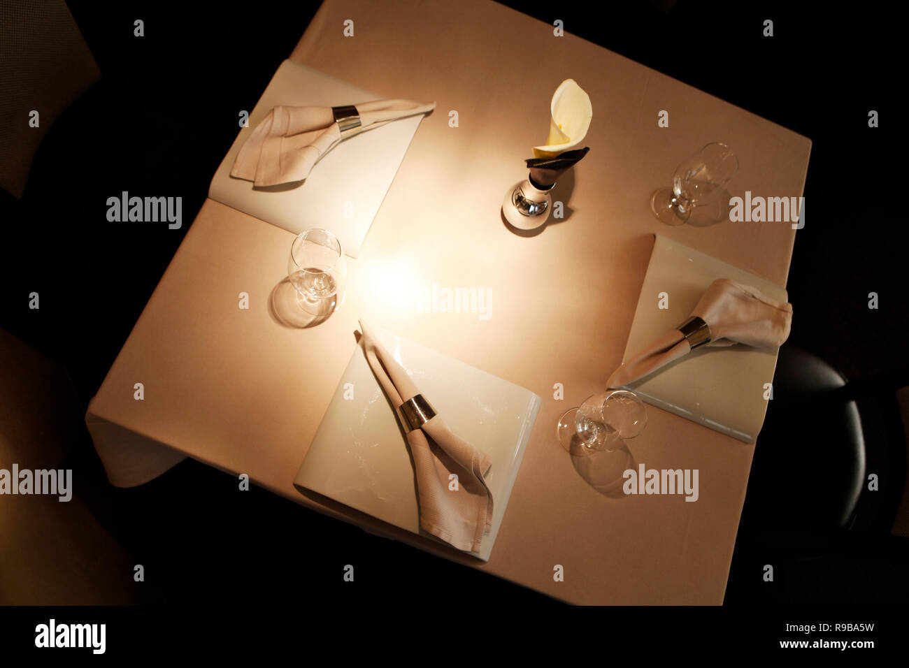 USA, California, Healdsburg, a view inside of Cyrus Restaurant in ...