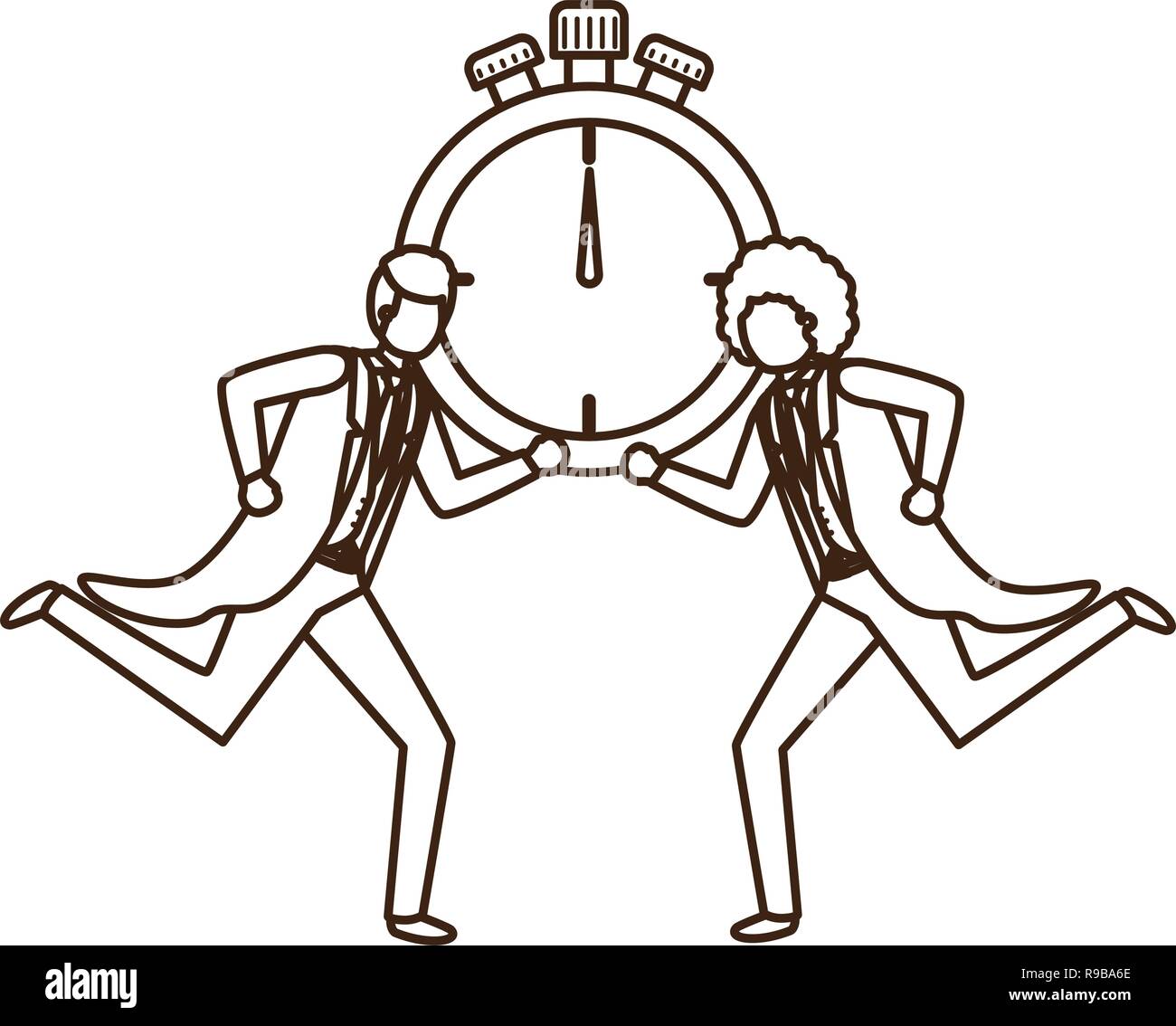 businessmen with clock avatar character Stock Vector Image & Art - Alamy