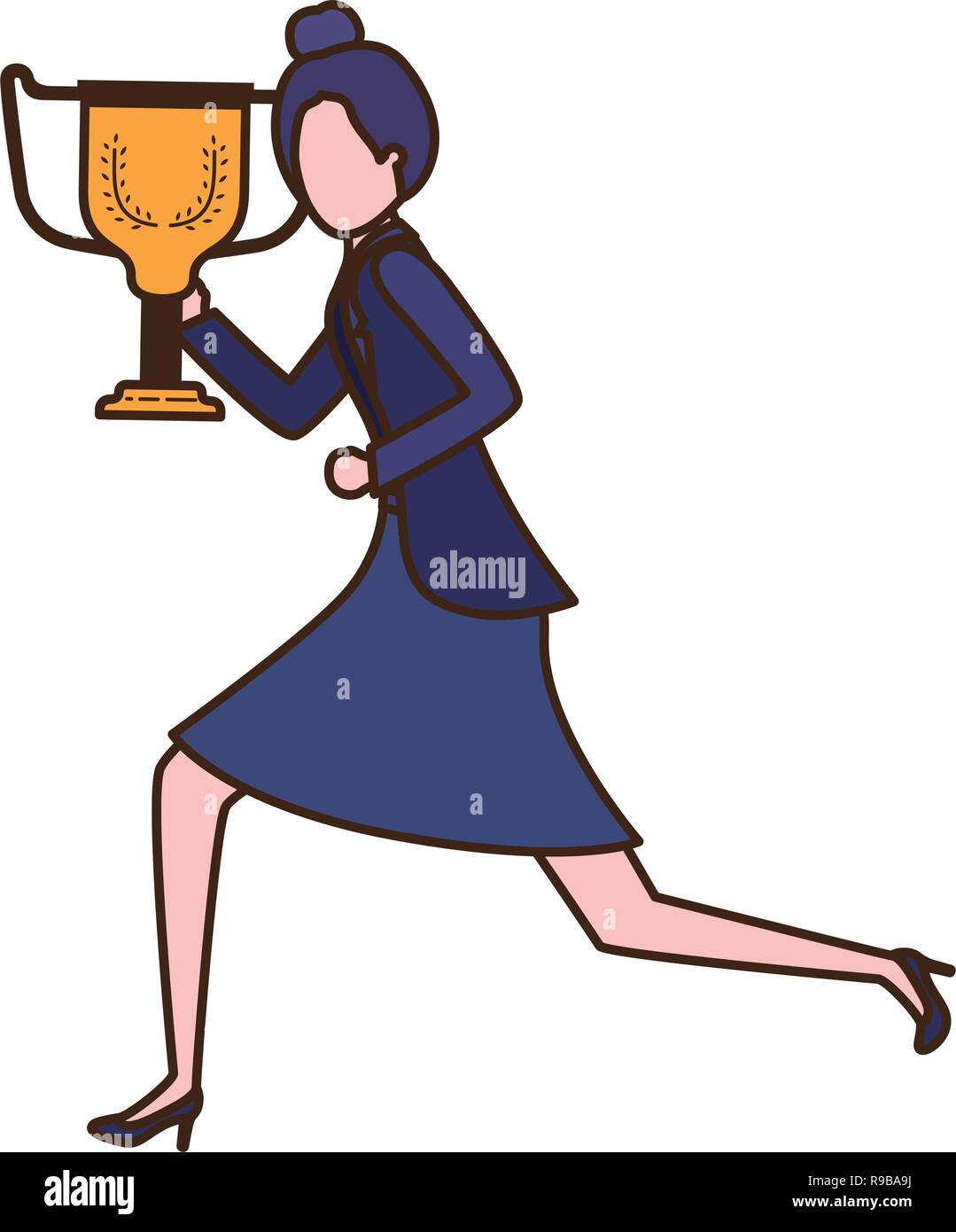 businesswoman with trophy avatar character Stock Vector Image & Art - Alamy