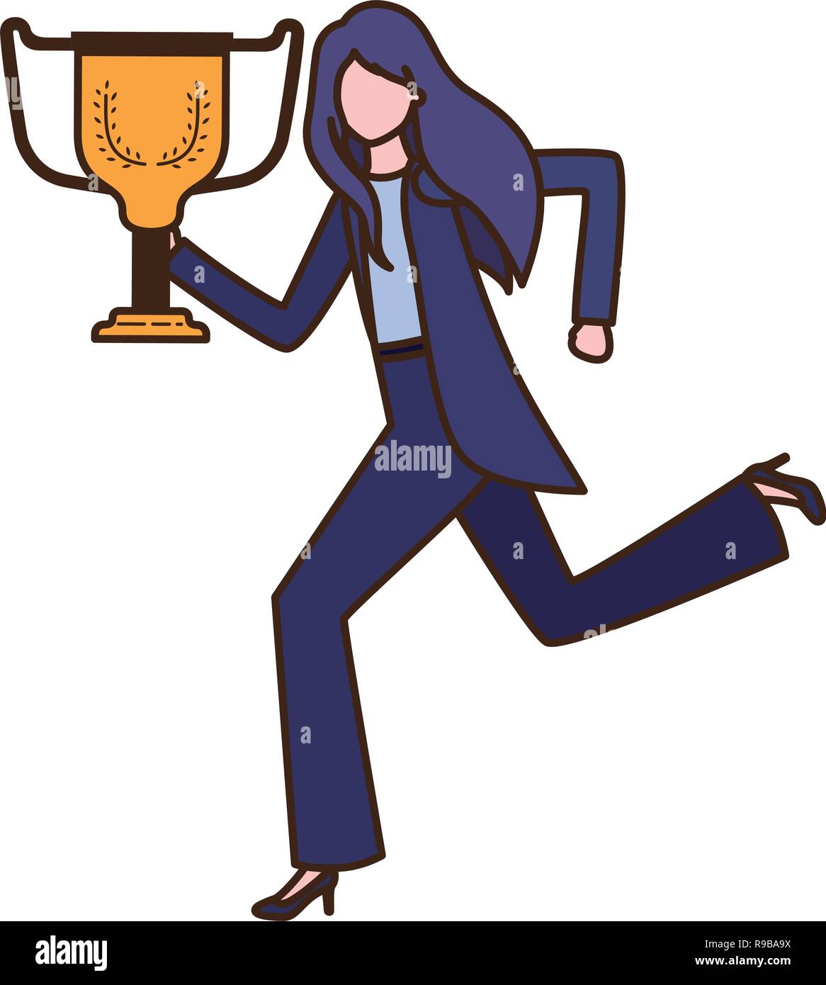 businesswoman with trophy avatar character Stock Vector Image & Art - Alamy