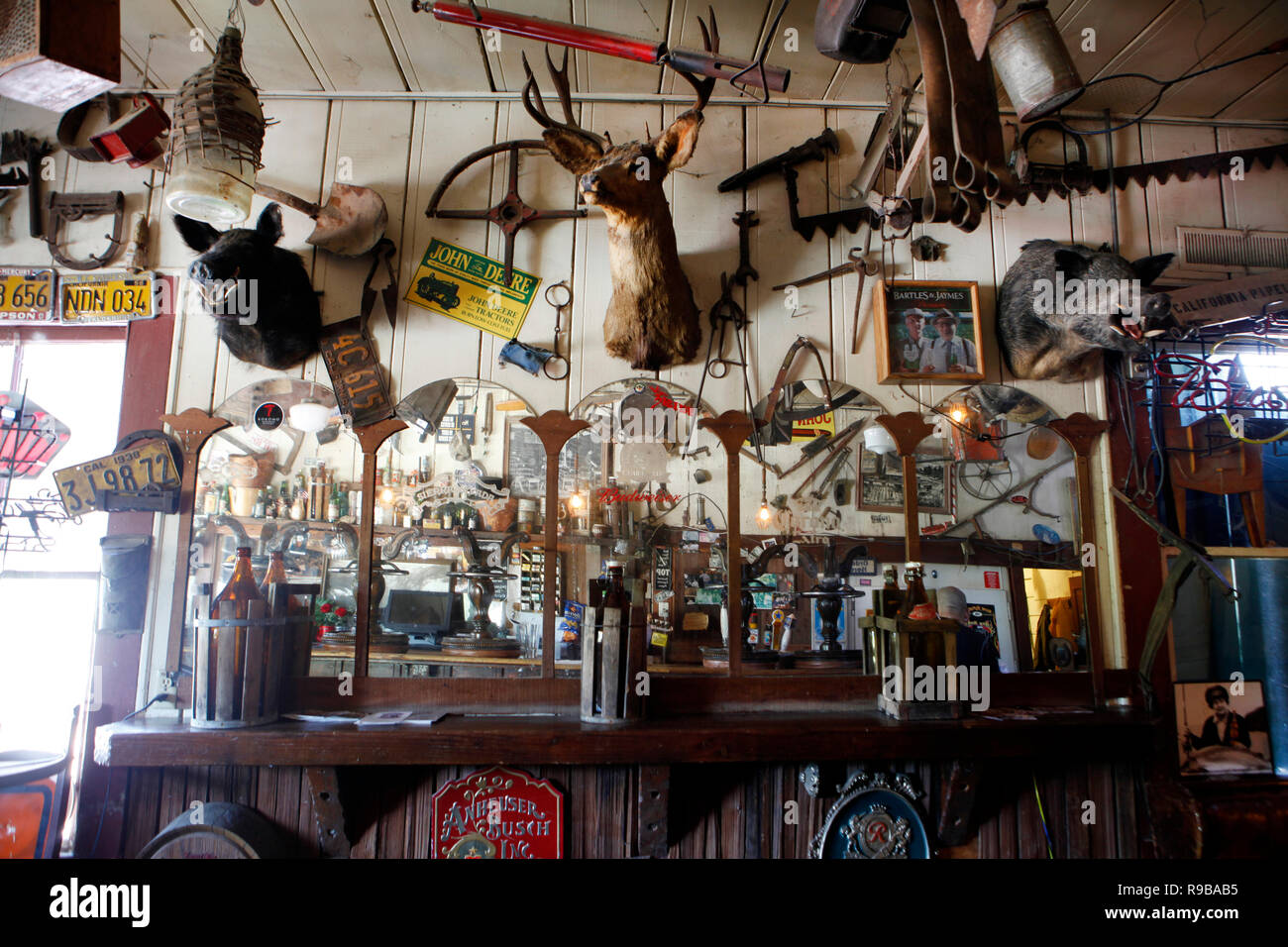 USA, California, Healdsburg, inside of Dry Creek General Store and Bar ...