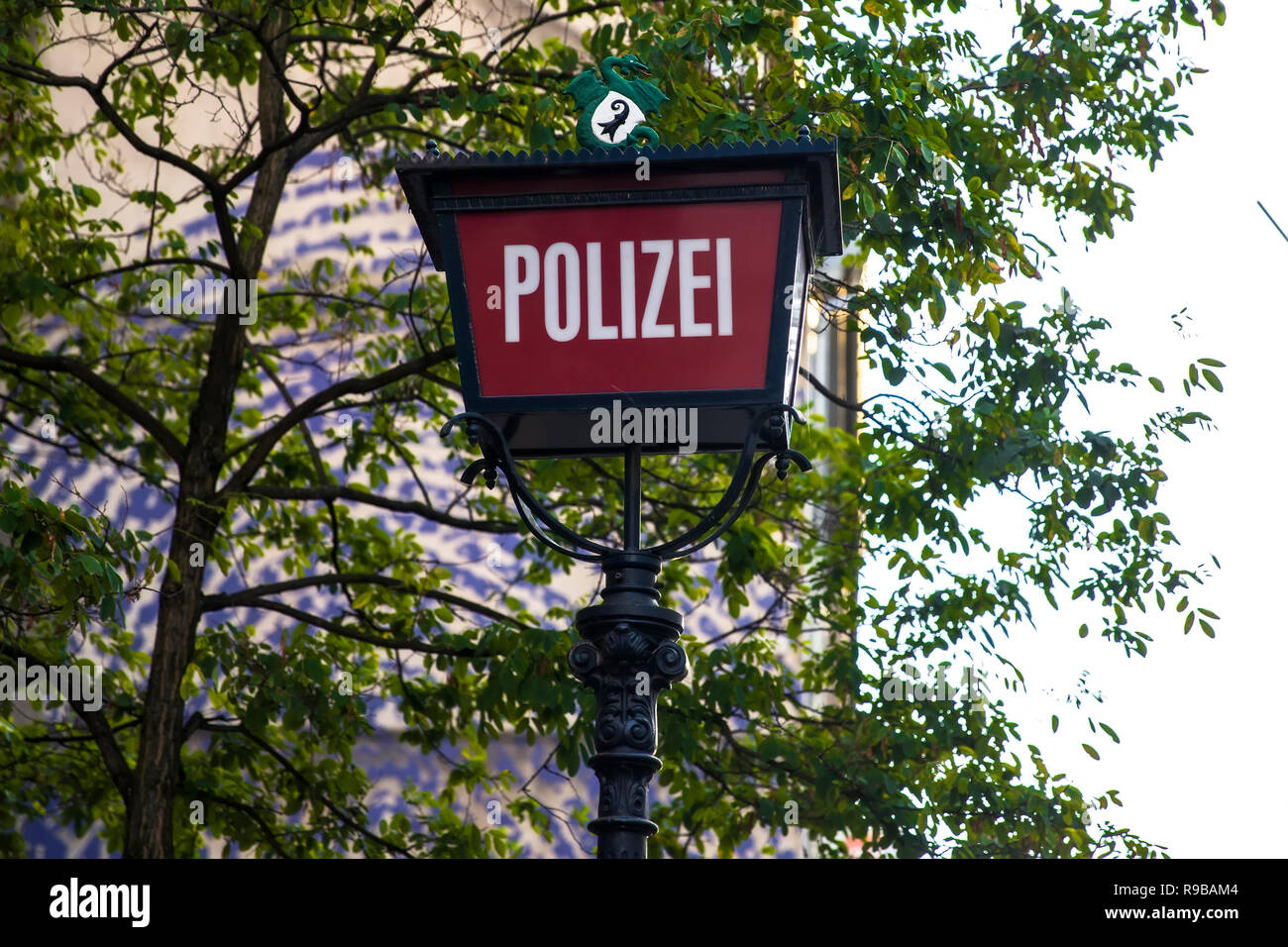Police station sign on the street of Basel, Switzerland Stock Photo - Alamy