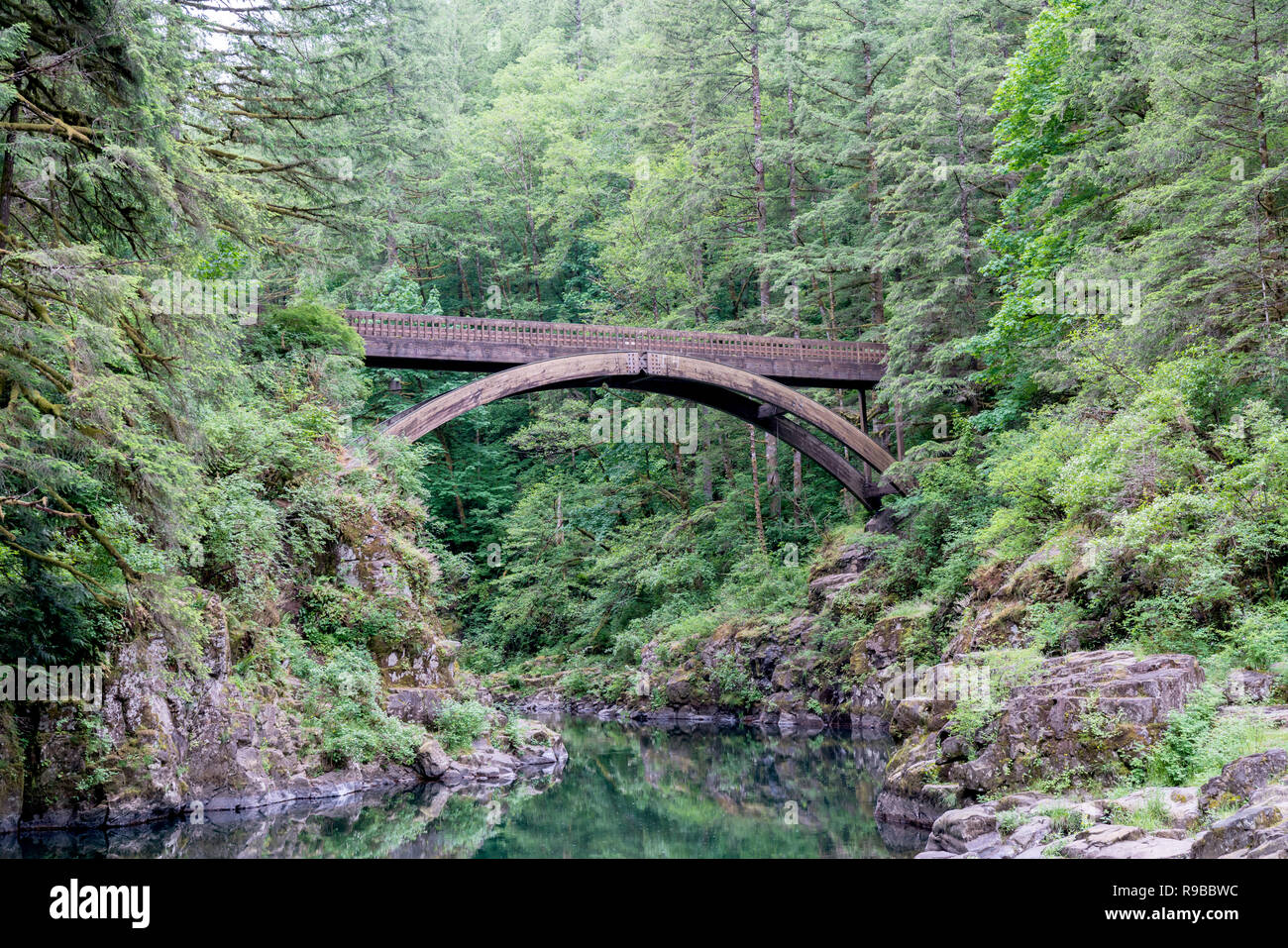 Tall Arch Bridge at Moulton Falls, Washington State. Old, Historic ...