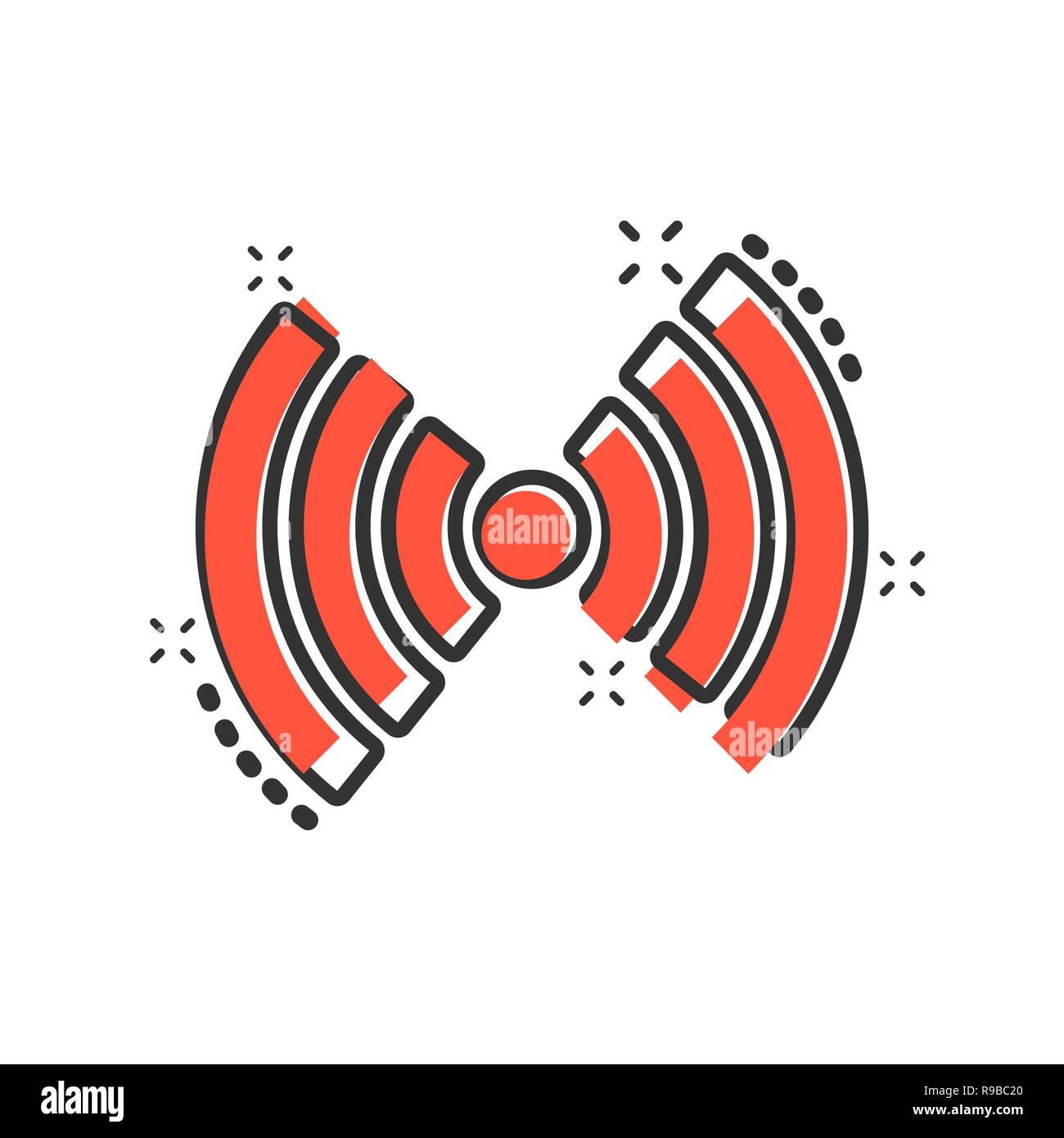 Wifi internet icon in comic style. Wi-fi wireless technology vector ...