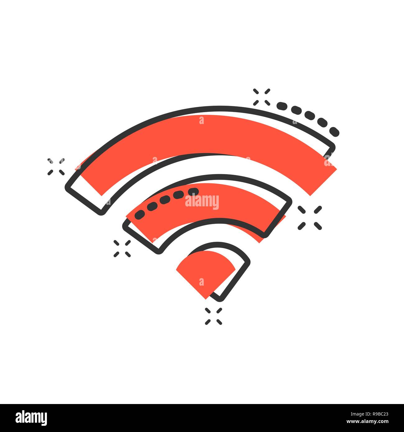 Wifi internet icon in comic style. Wi-fi wireless technology vector ...