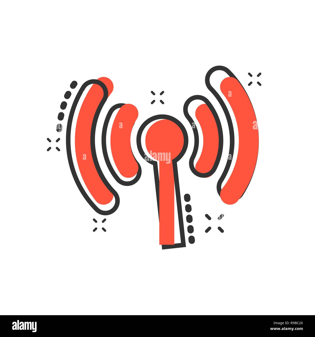 Wifi internet icon in comic style. Wi-fi wireless technology vector ...