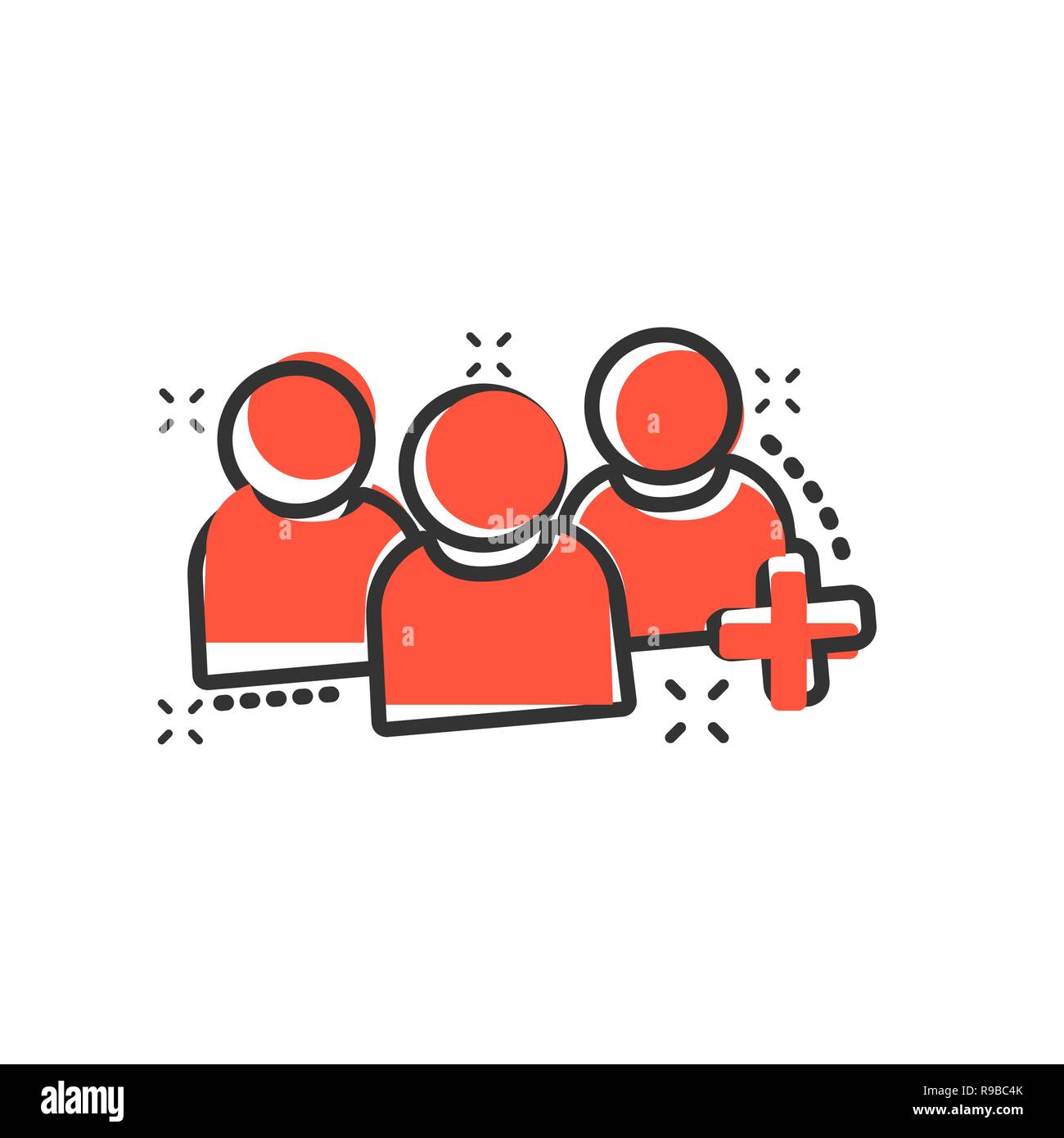 People communication user profile icon in comic style. People with plus ...