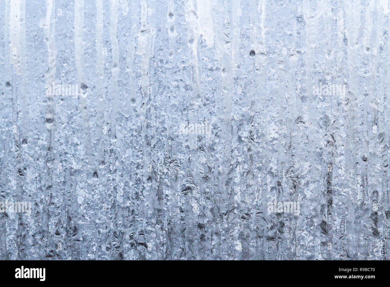 Frosty patterns on a frozen ice box in the early morning Stock Photo ...