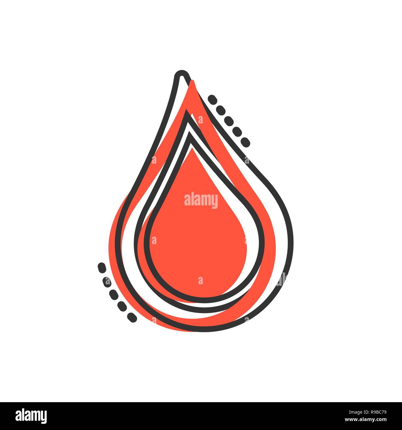 Water drop icon in comic style. Raindrop vector cartoon illustration ...
