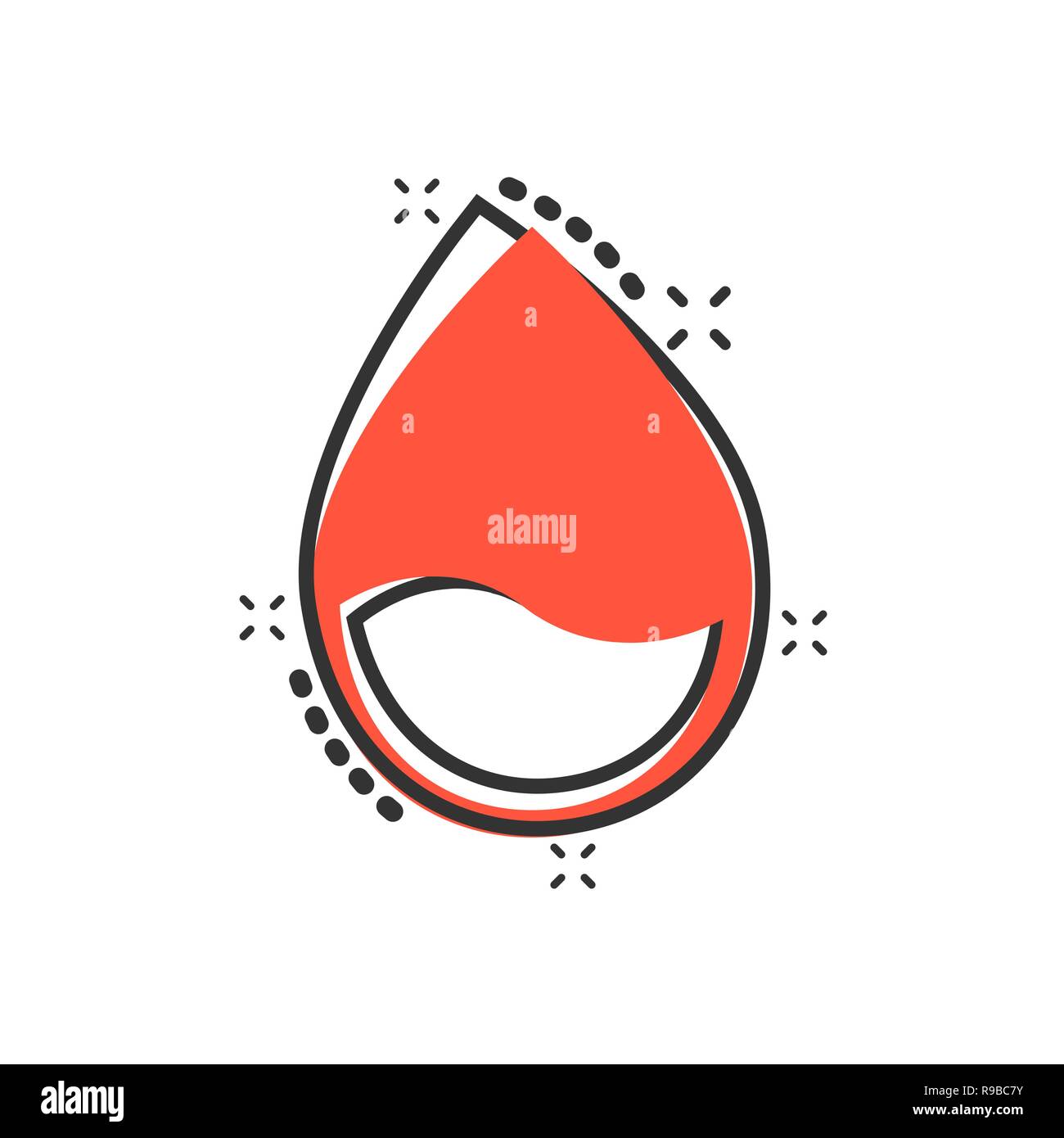 Water drop icon in comic style. Raindrop vector cartoon illustration ...