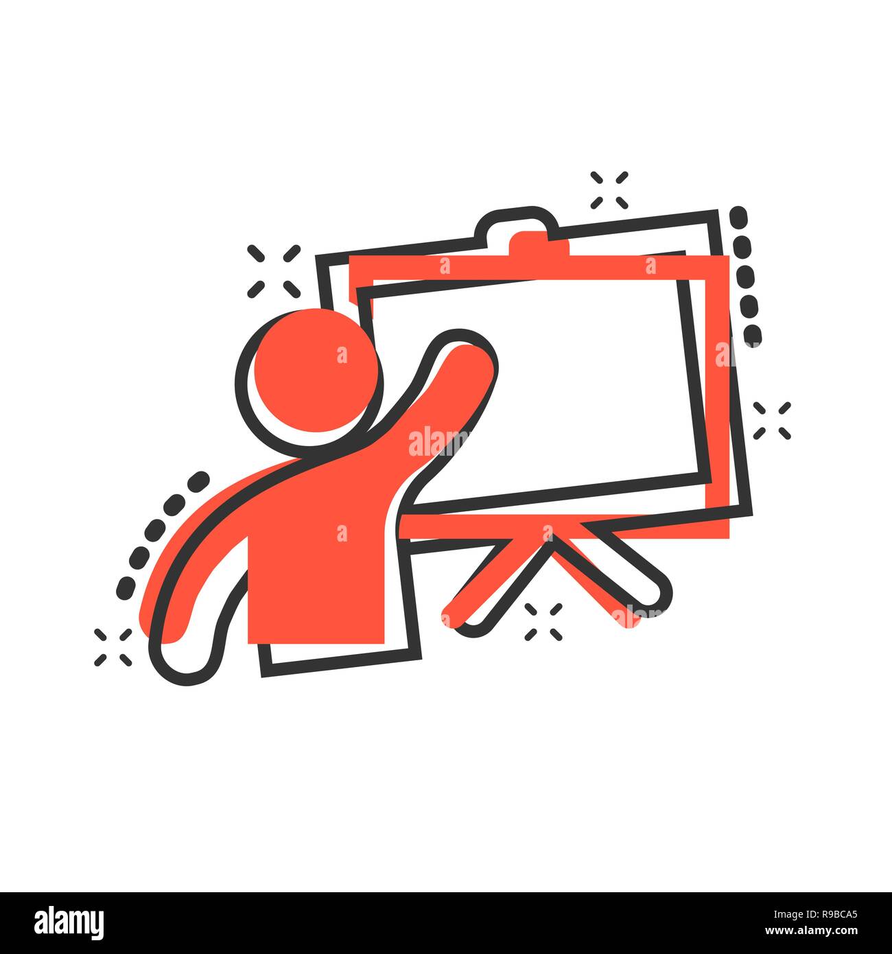 Training education icon in comic style. People seminar vector cartoon ...