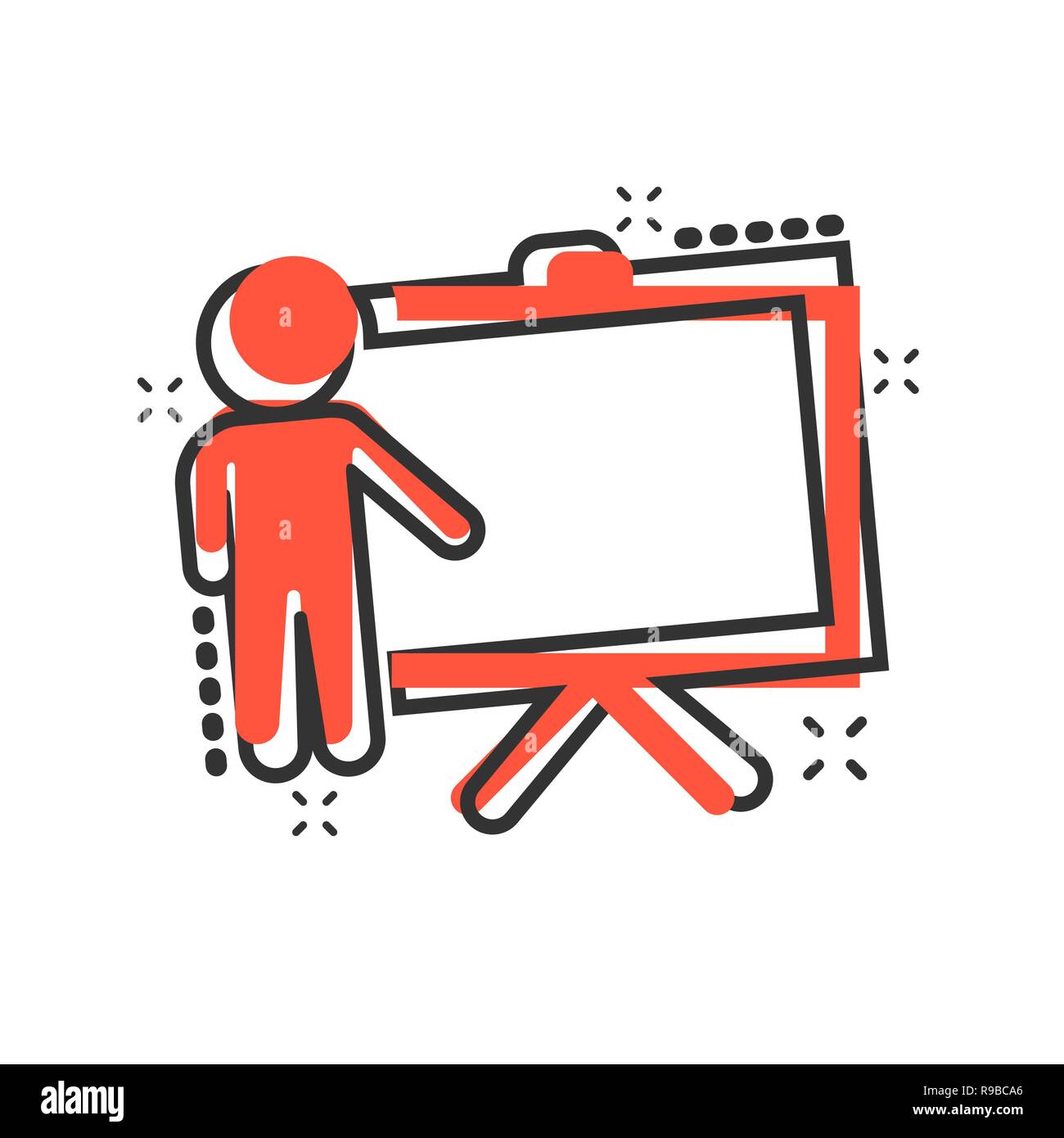 Training education icon in comic style. People seminar vector cartoon ...
