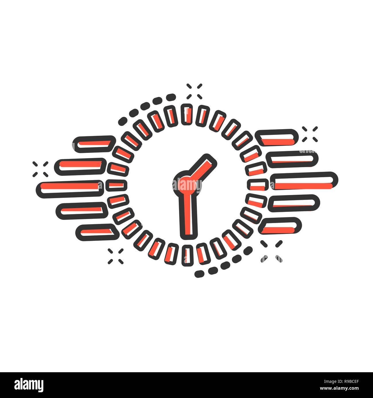 Clock countdown icon in comic style. Time chronometer vector cartoon ...