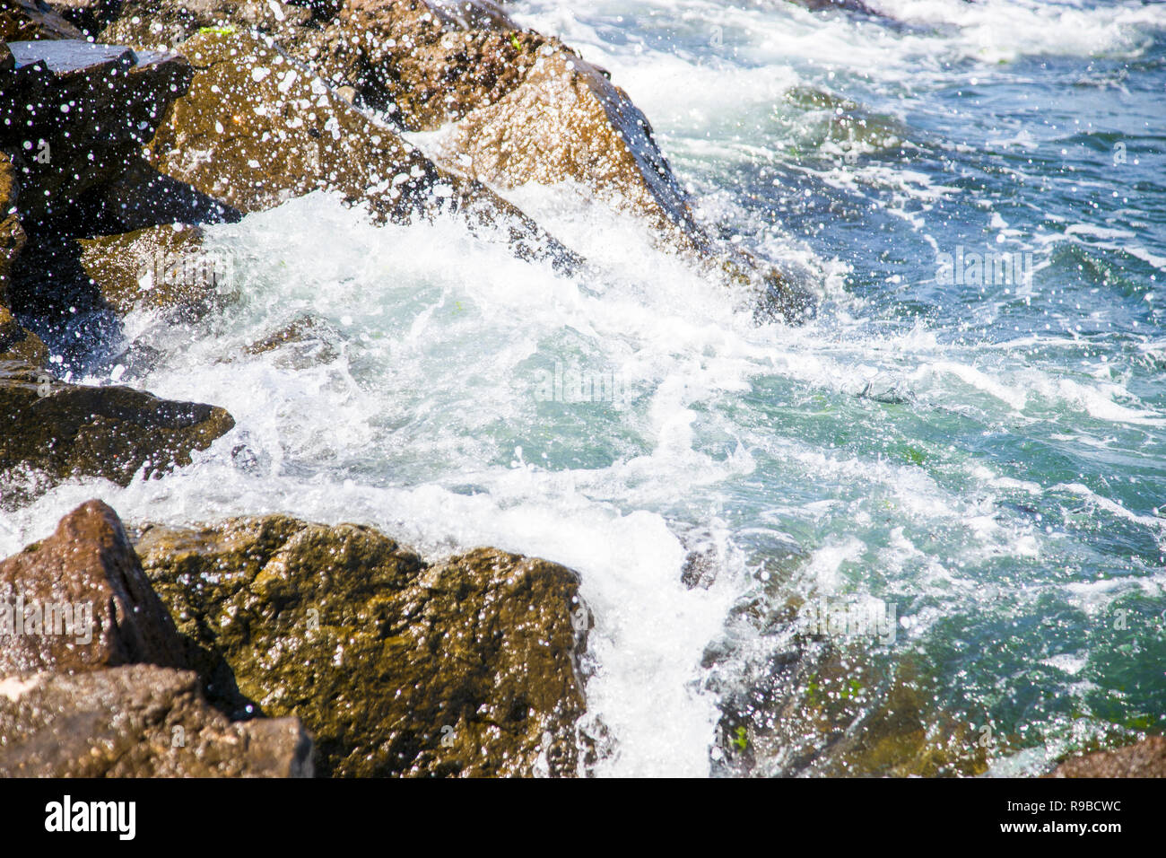 image of stones in the sea with waves, beautiful background Stock Photo ...