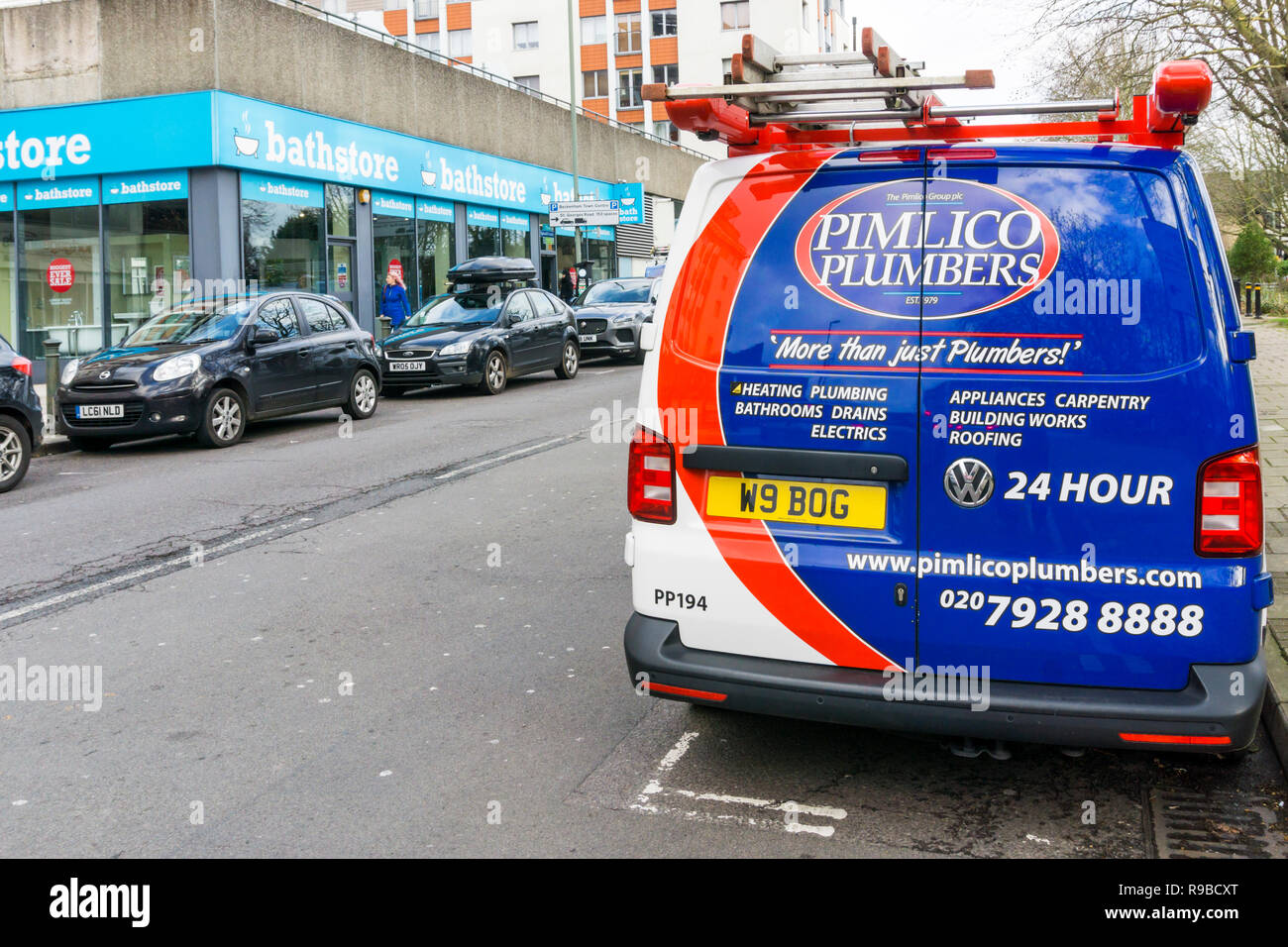 Pimlico plumbers vans hi-res stock photography and images - Alamy