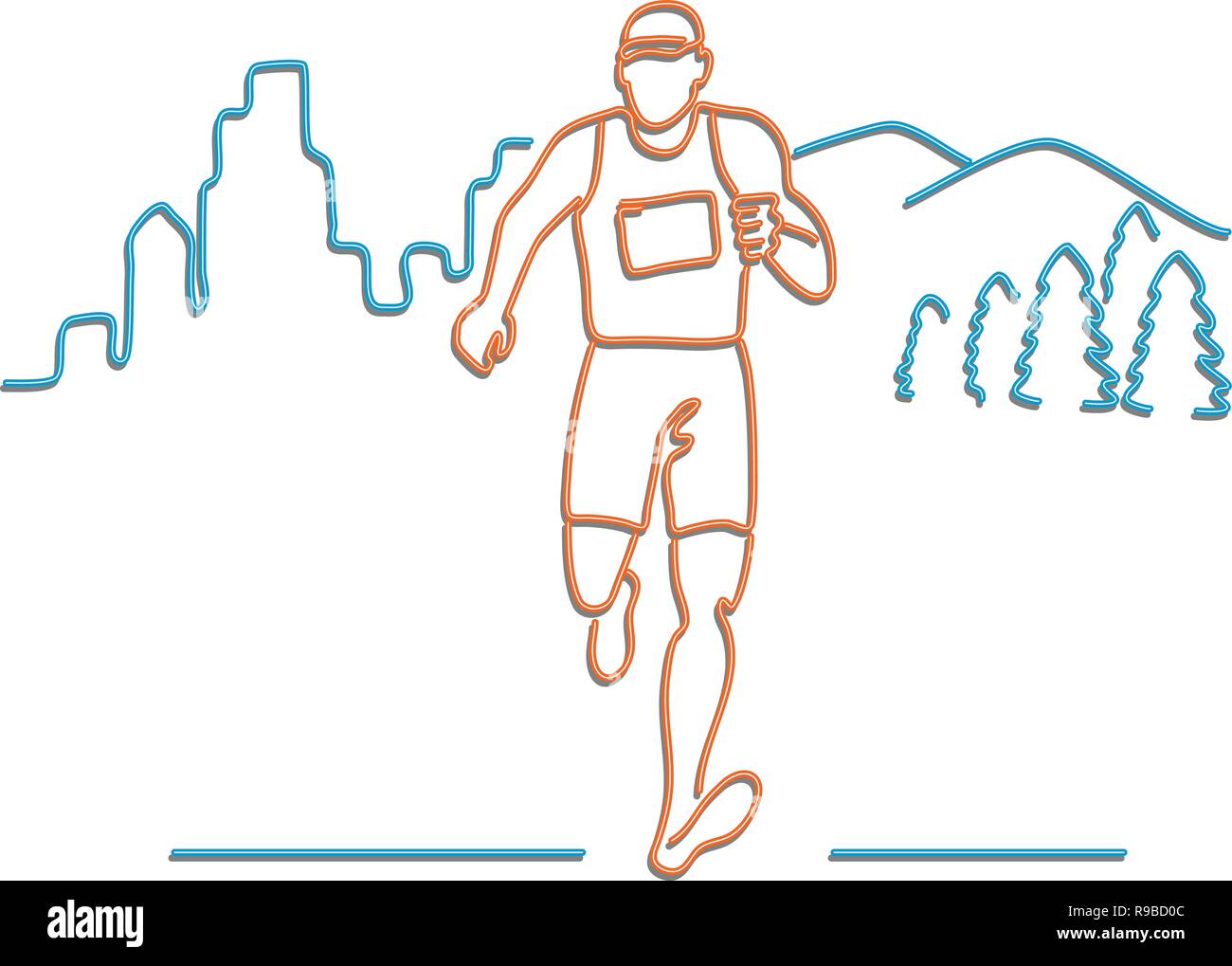 Retro style illustration showing a 1990s neon sign light signage ...