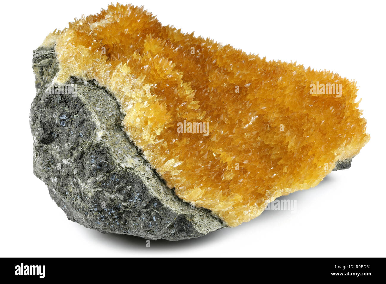calcite from Grabiszyce, Poland isolated on white background Stock ...