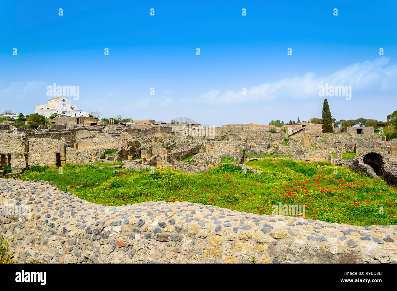 Pompeii ruins. Remains of the ancient Pompeii town destroyed by Mount ...