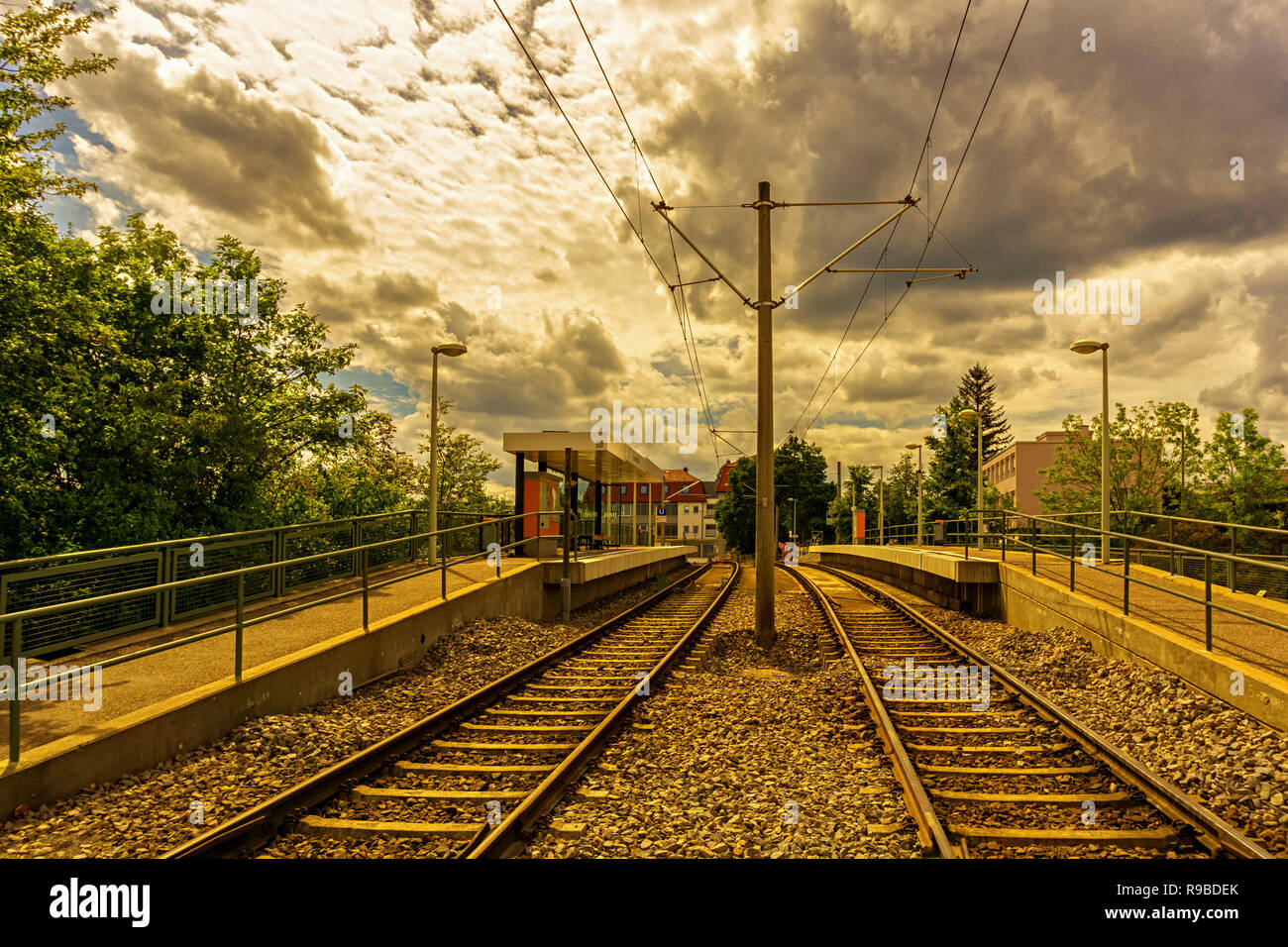 A subway station in an urban German city Stock Photo - Alamy