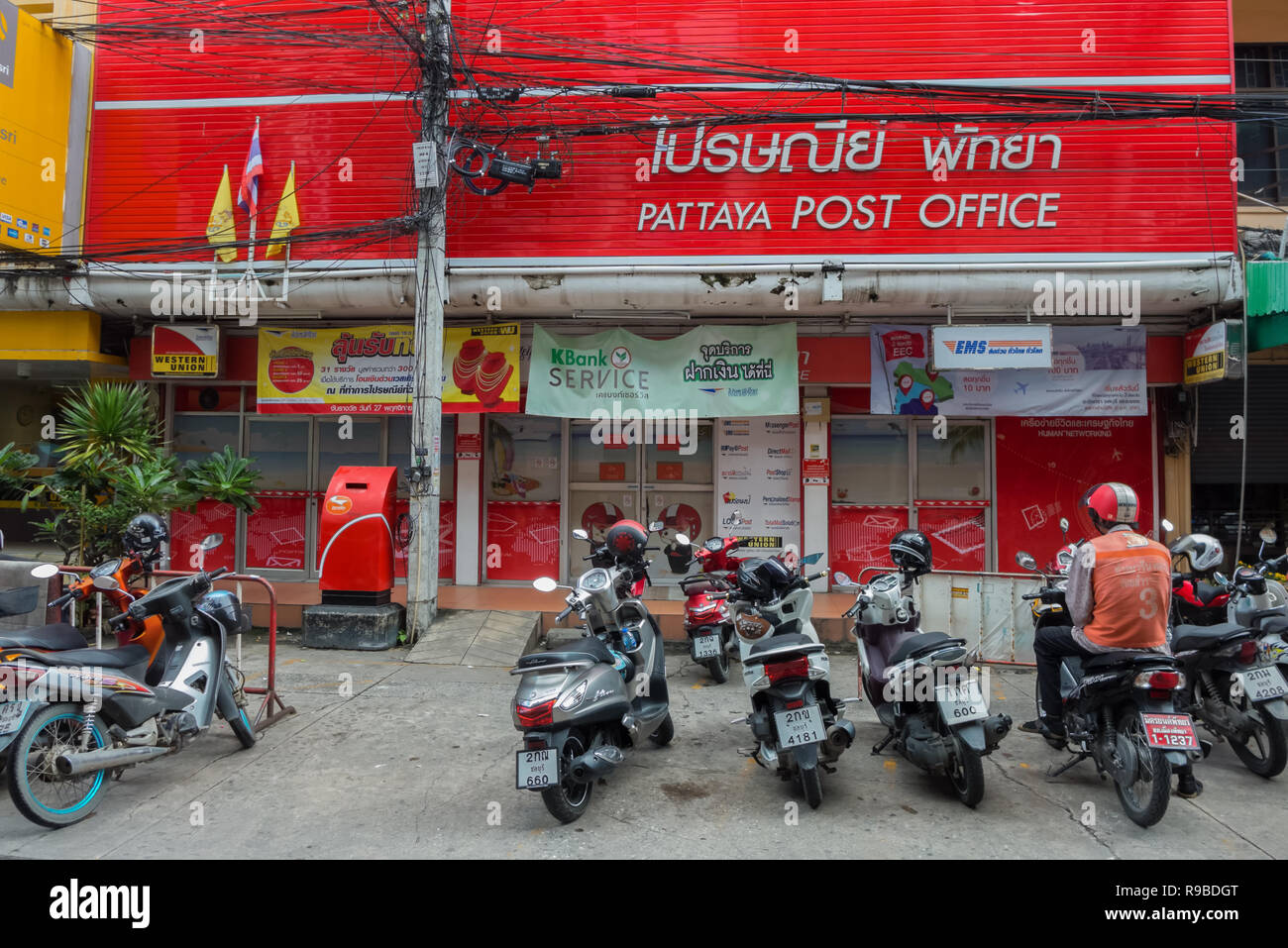 PATTAYA,THAILAND - OCTOBER 25,2018:Soi 13/2 This is the red post office ...