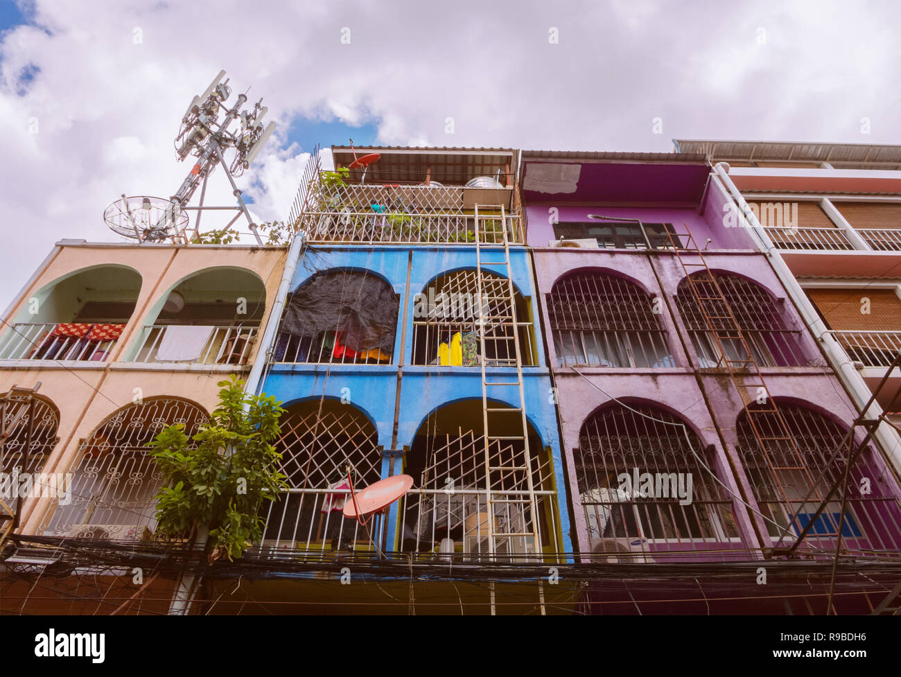An old and colorful building in Thailand Stock Photo - Alamy