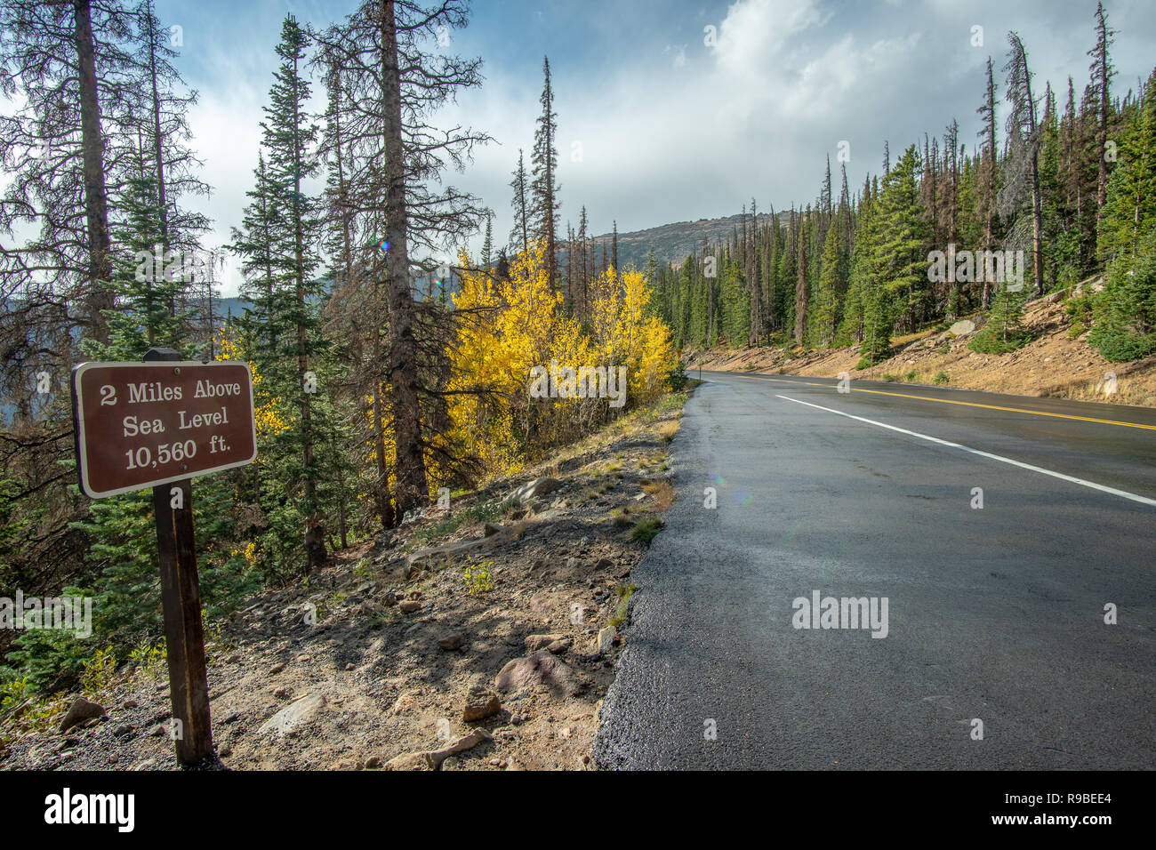 Mile High Road Sign in Colorado Stock Photo - Alamy