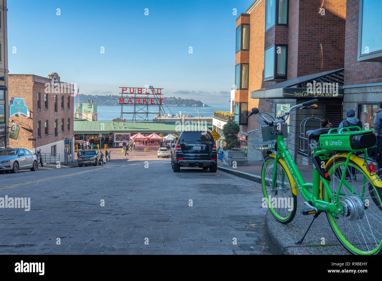 Visiting Pike Place Market in downtown Seattle, Washington USA Stock ...