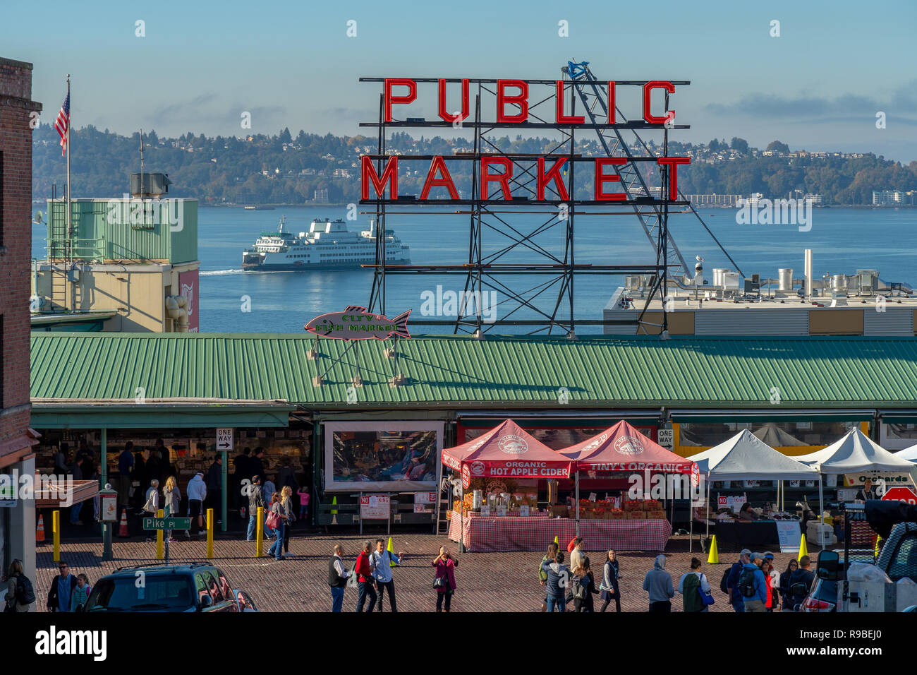 Visiting Pike Place Market in downtown Seattle, Washington USA Stock ...