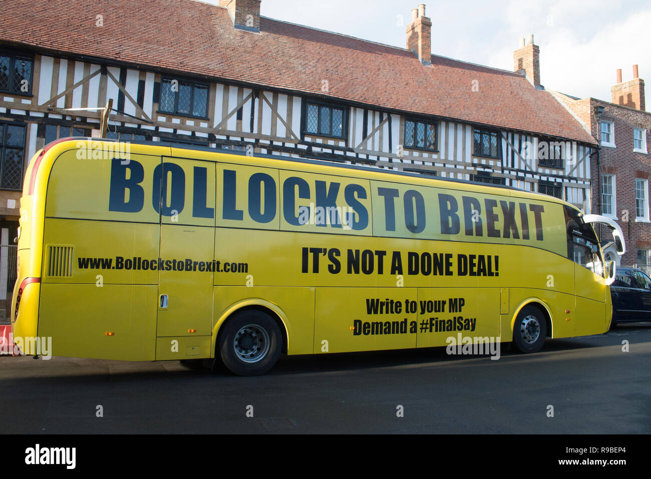 8 Dec 2018 - Stratford on Avon, UK - The "Bollocks to Brexit" bus ...