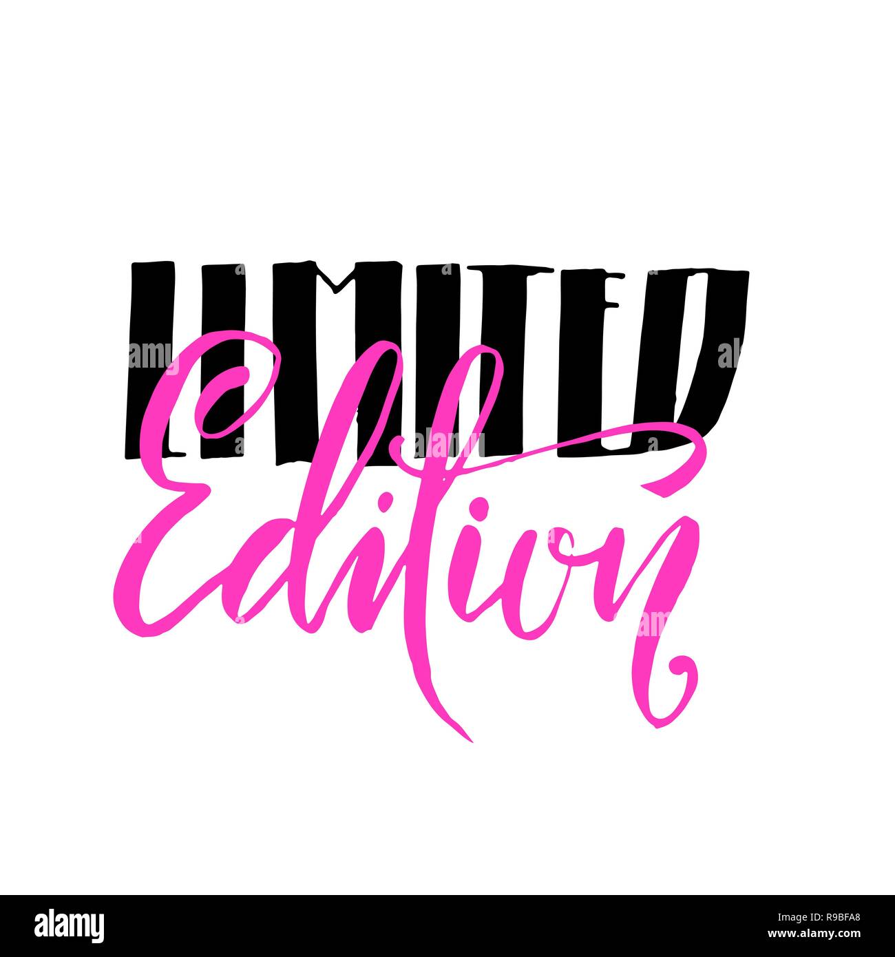 Limited edition. Ink handwritten lettering. Modern dry brush ...