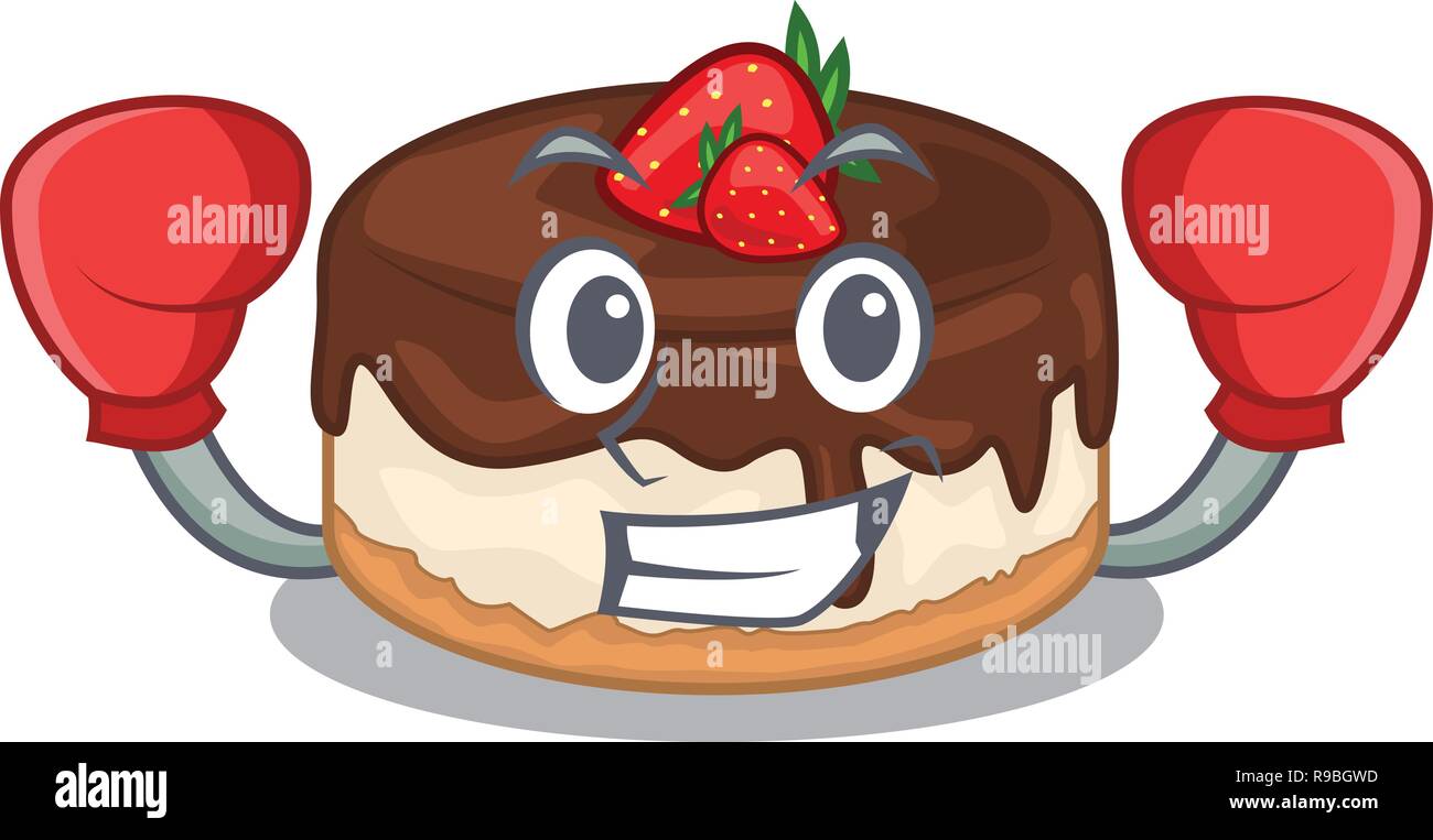Boxing cartoon cake delicious that a berries Stock Vector Image & Art ...