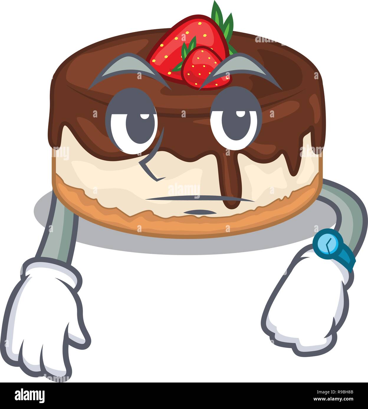 Waiting cake berries with cream on mascot Stock Vector Image & Art - Alamy