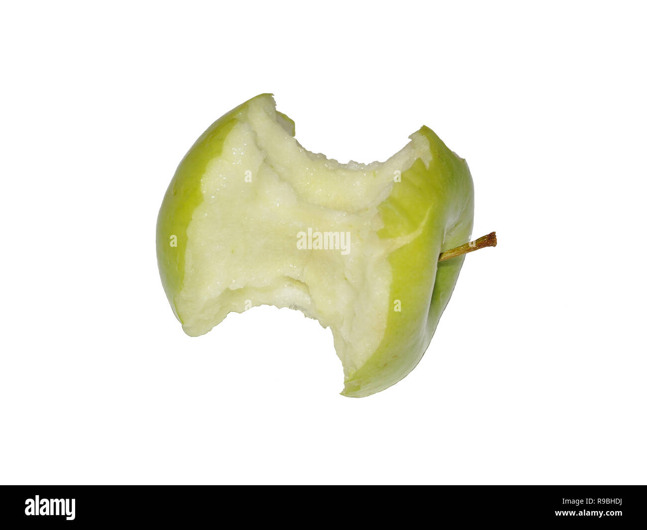 Half eaten apple on white background Stock Photo - Alamy
